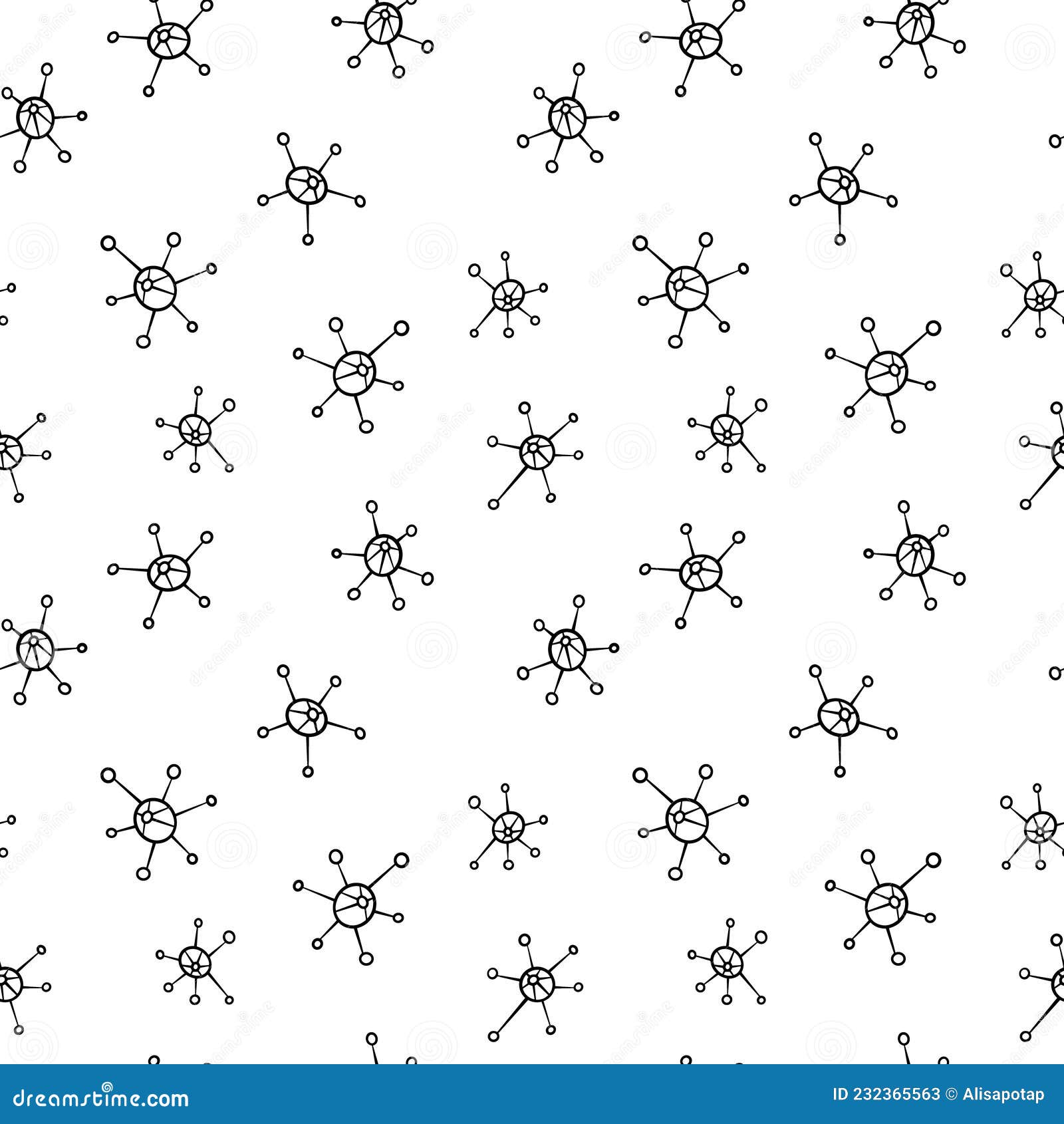 Abstract Seamless Pattern with Hand Drawn Bacteria Stock Vector ...