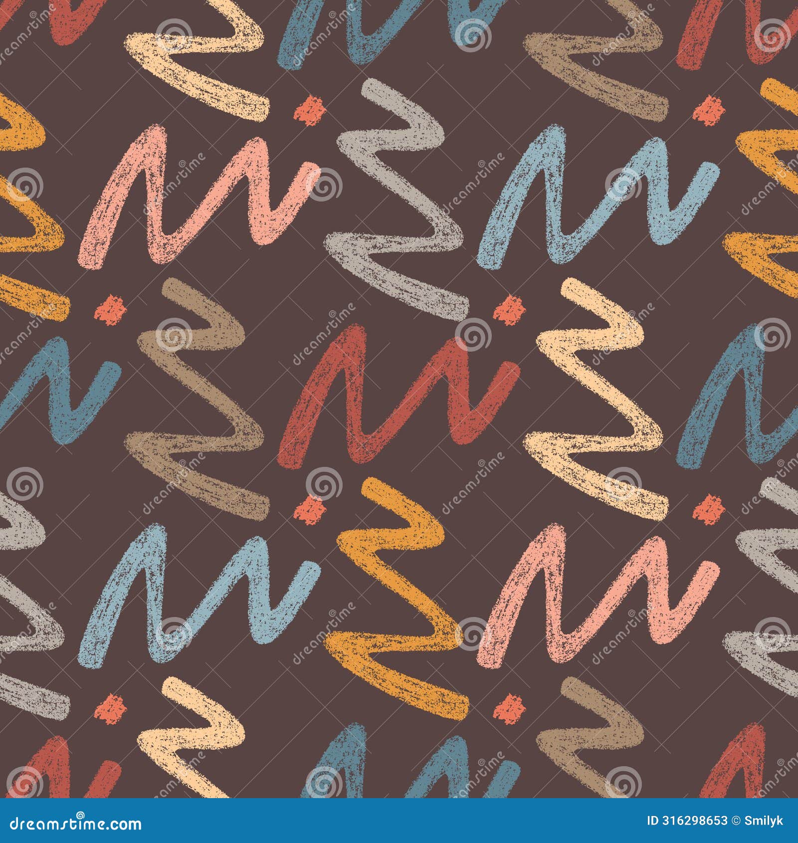 Vintage Continuous Pattern Of Bright Colorful Squares For Children ...