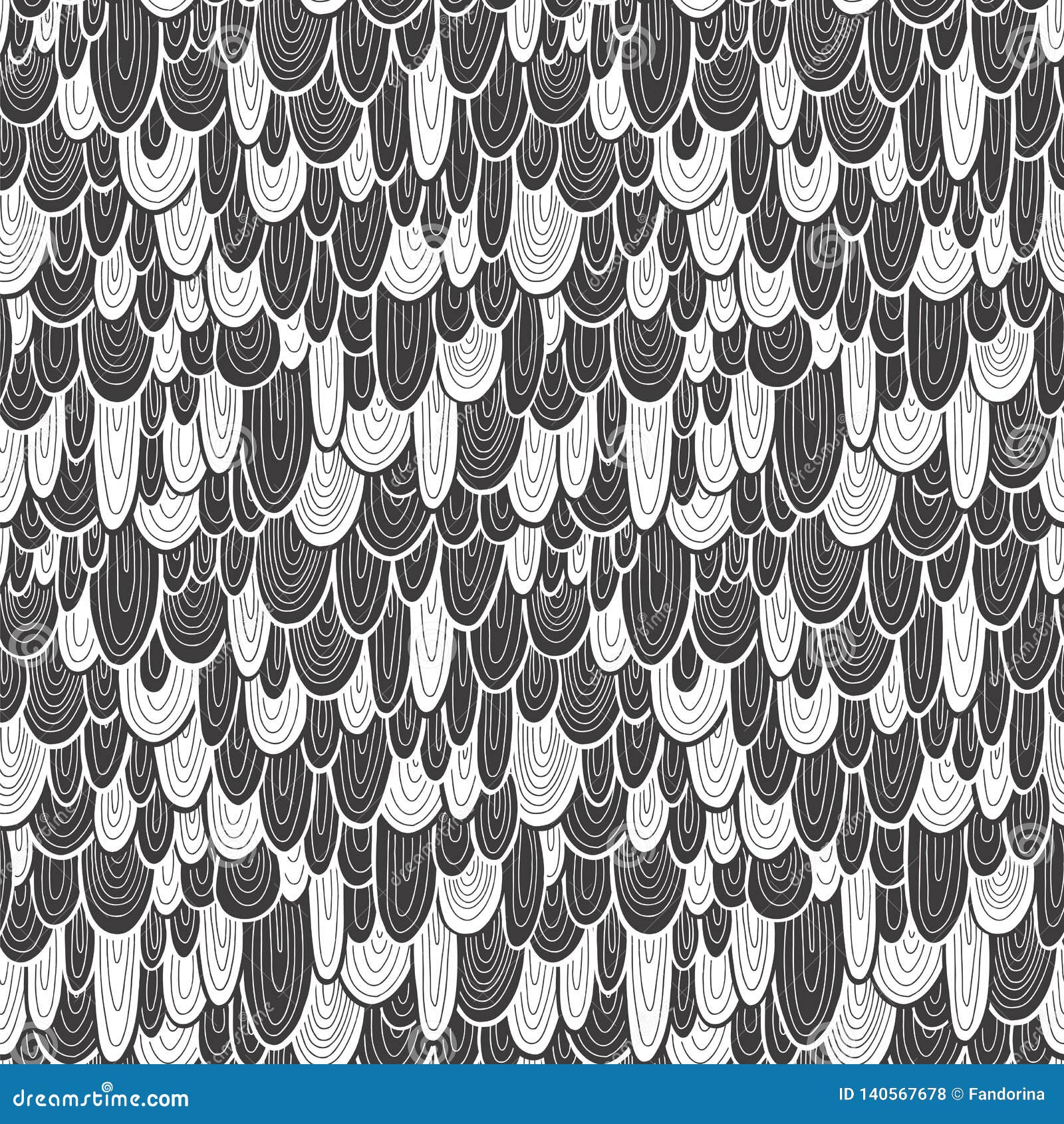 Abstract Pattern with Hand Drawn Fish Scales, Snake Skin, Waves Stock ...