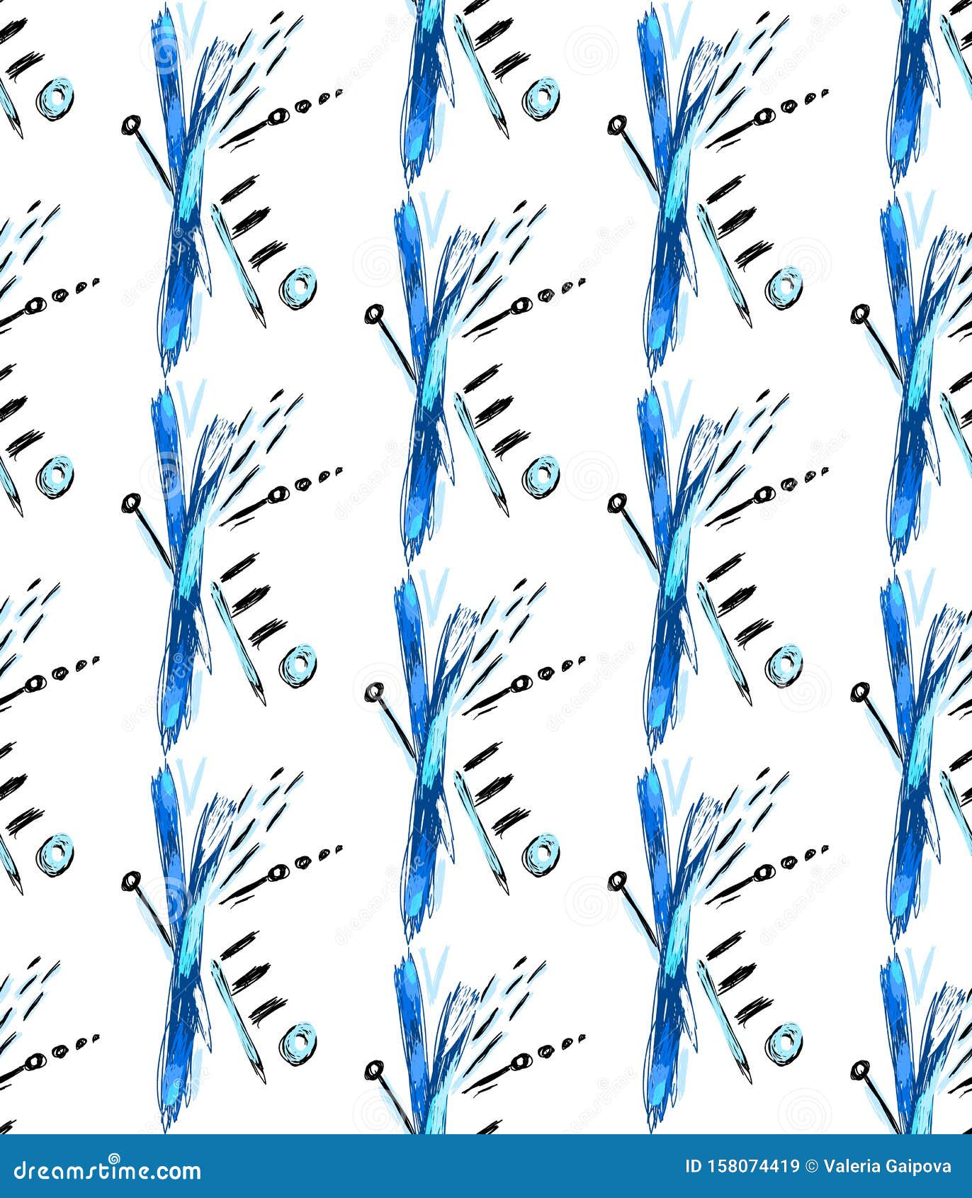 Abstract Seamless Pattern with Hand Drawn Scribbles, Scruffy Doodles ...