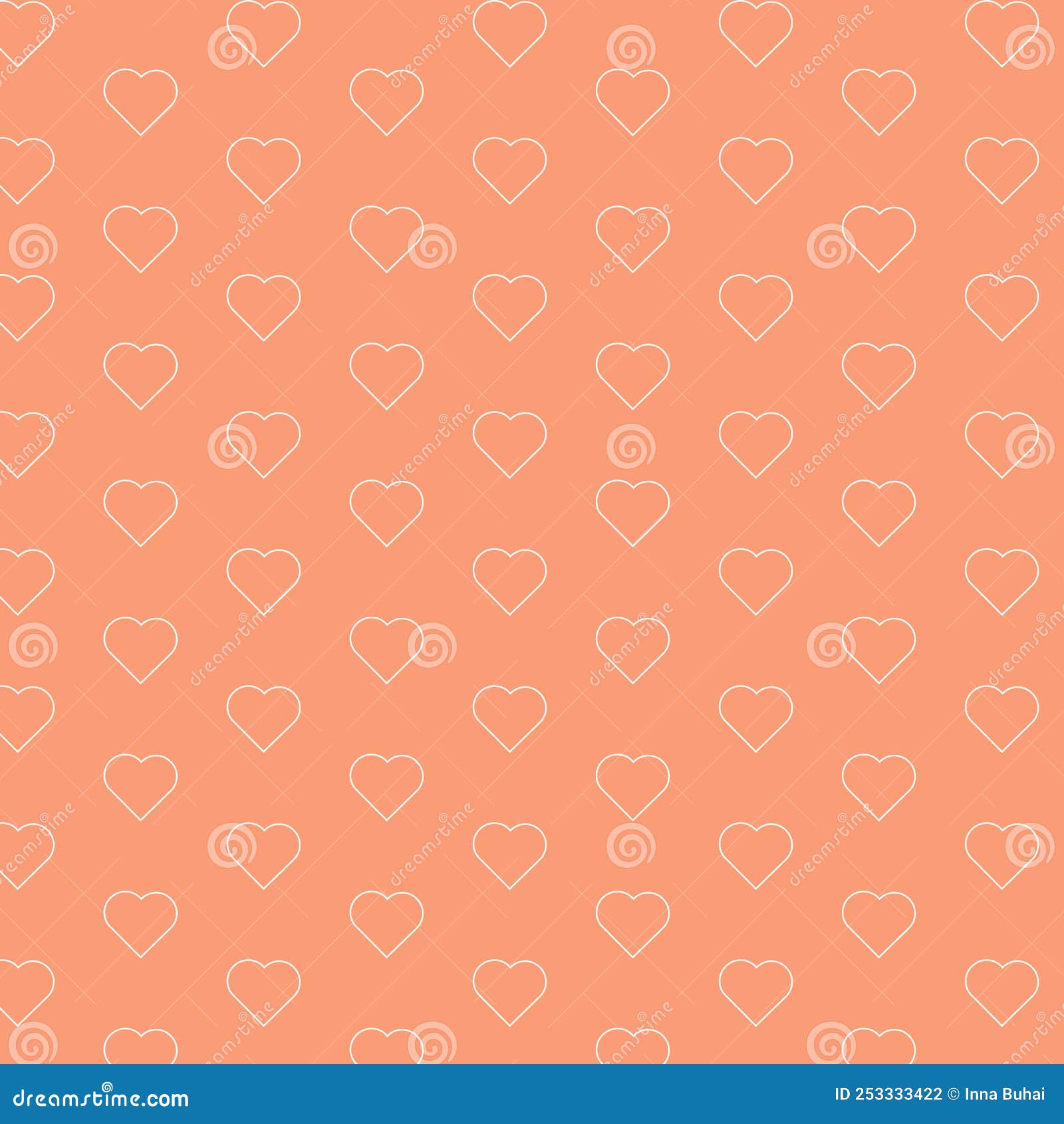 Abstract Seamless Pattern of Hearts on White Background. Vector ...