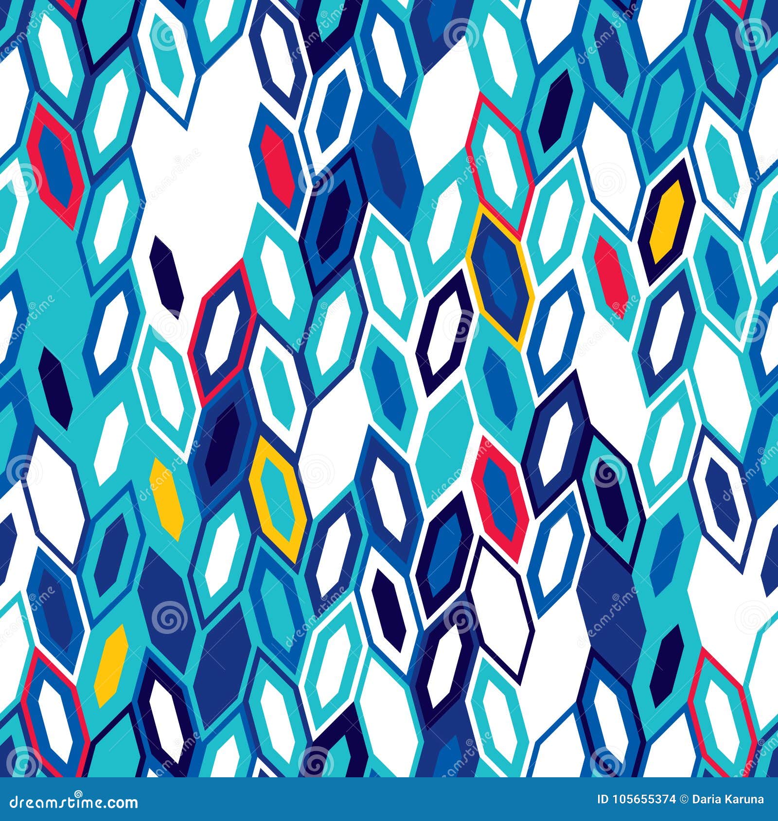 Abstract Seamless Pattern Of Hexagons Motion And Interlocking