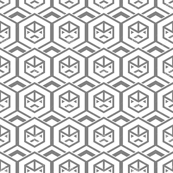 Abstract Seamless Pattern of Hexagons and Triangles. Stock Vector - Illustration of design ...
