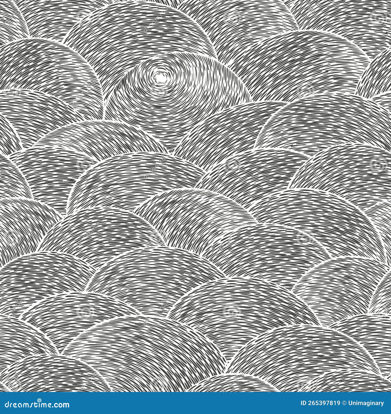 Abstract Seamless Pattern with Hills and Sun on White Background Stock ...