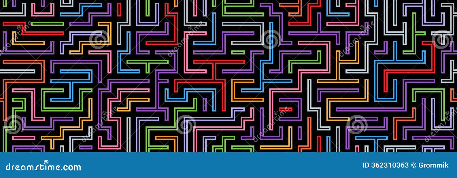 Horizontal Maze Vector Seamless Pattern | CartoonDealer.com #45605305