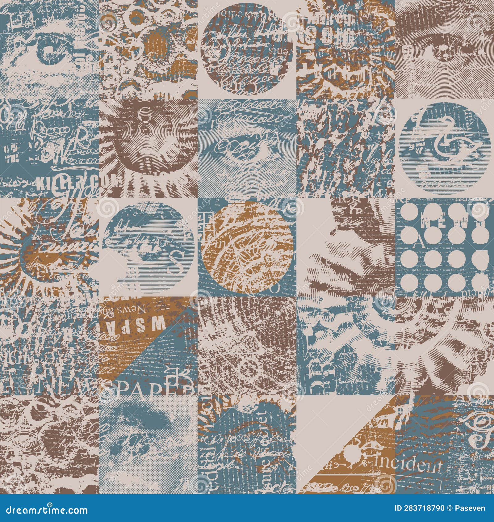 Abstract Seamless Pattern with Human Eyes and Sea Shells Stock Vector ...