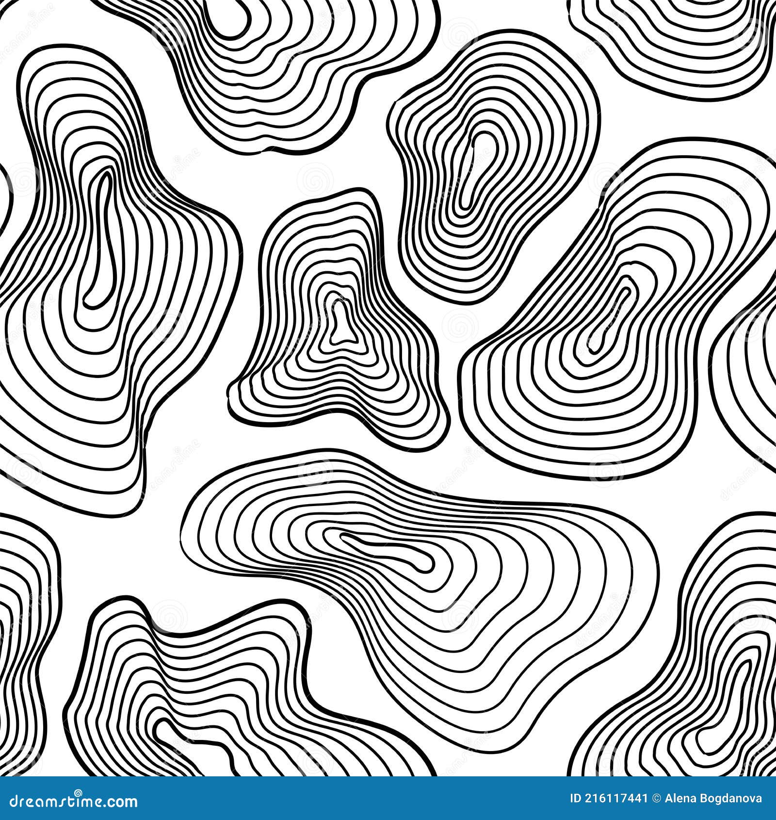 Abstract Seamless Pattern with the Image of Curved Lines. Stock Vector ...