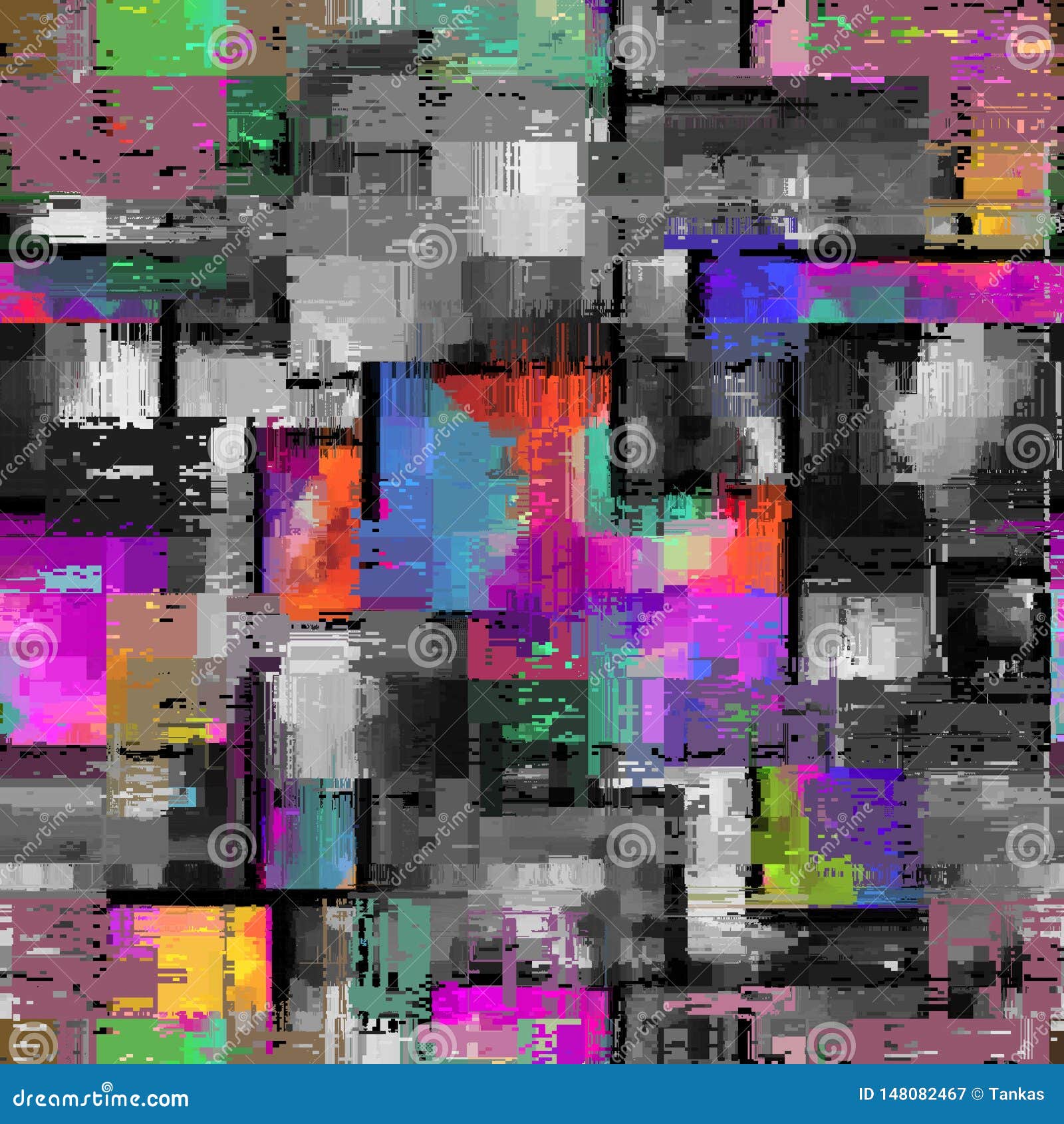 Vector Image with Imitation of Grunge Datamoshing Texture. Stock Vector ...