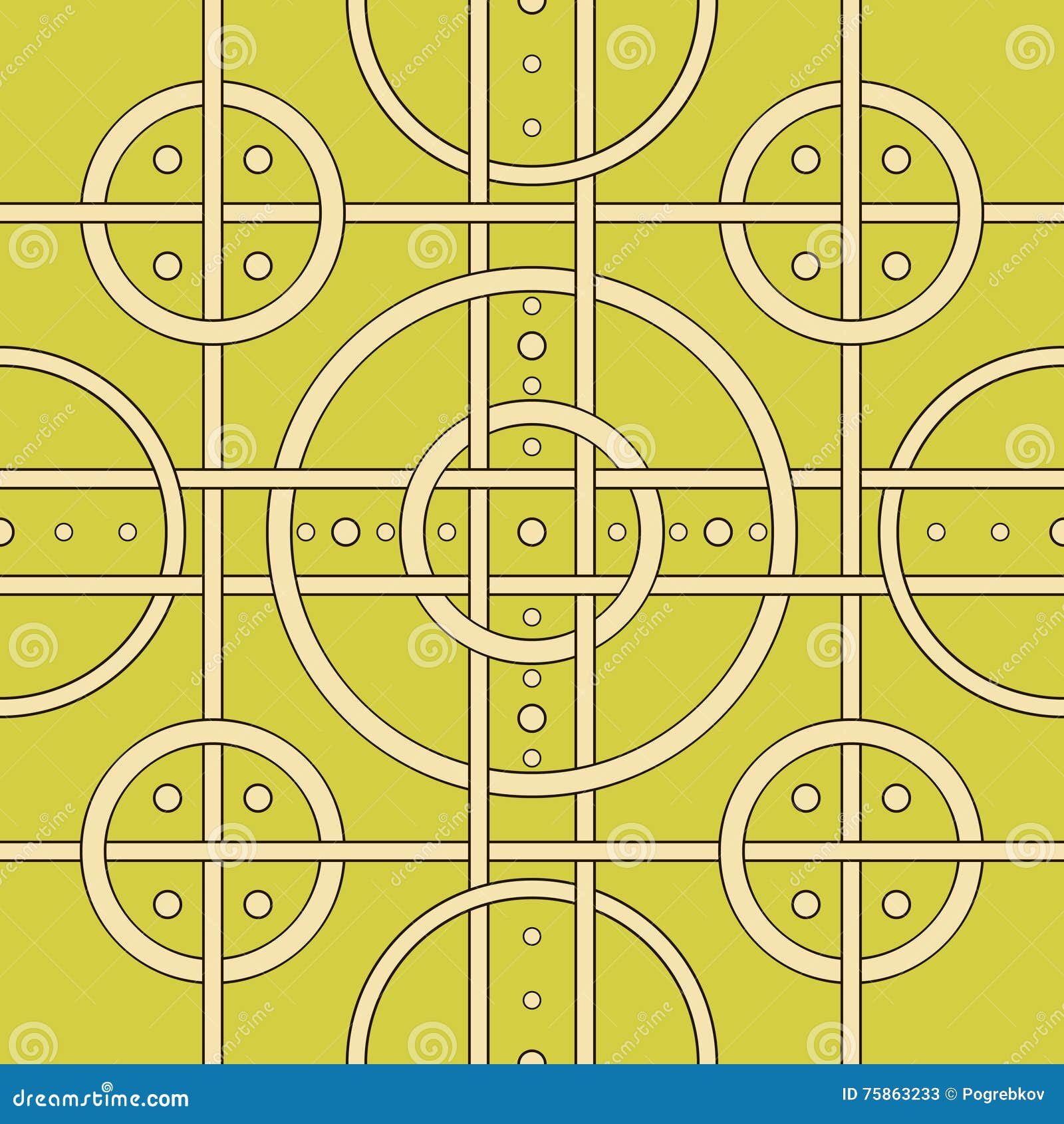 Abstract Seamless Pattern of Intertwined Stripes and Hoops Stock Vector ...