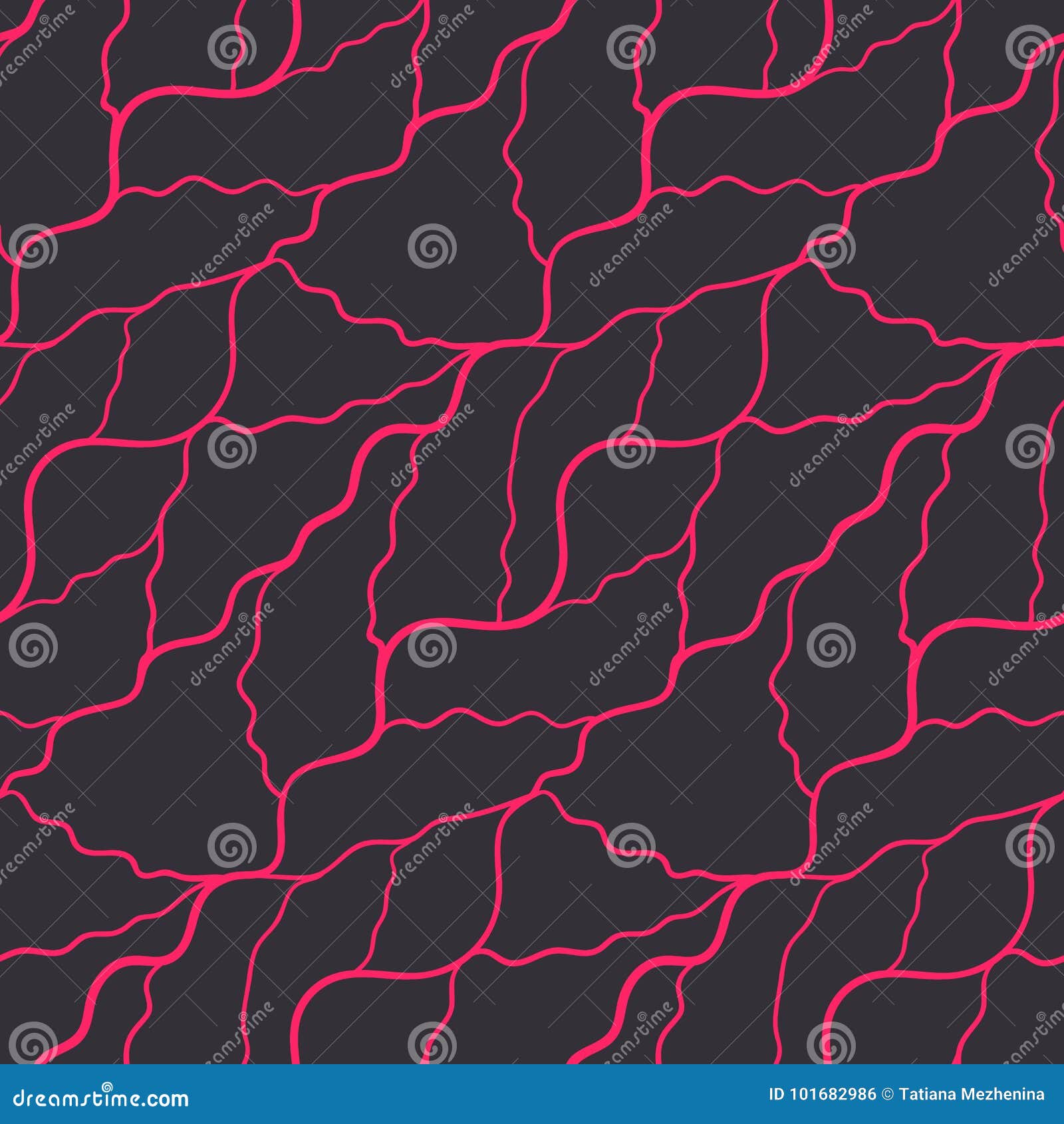 Abstract Seamless Pattern with Irregular Wavy Grid Lines Stock ...