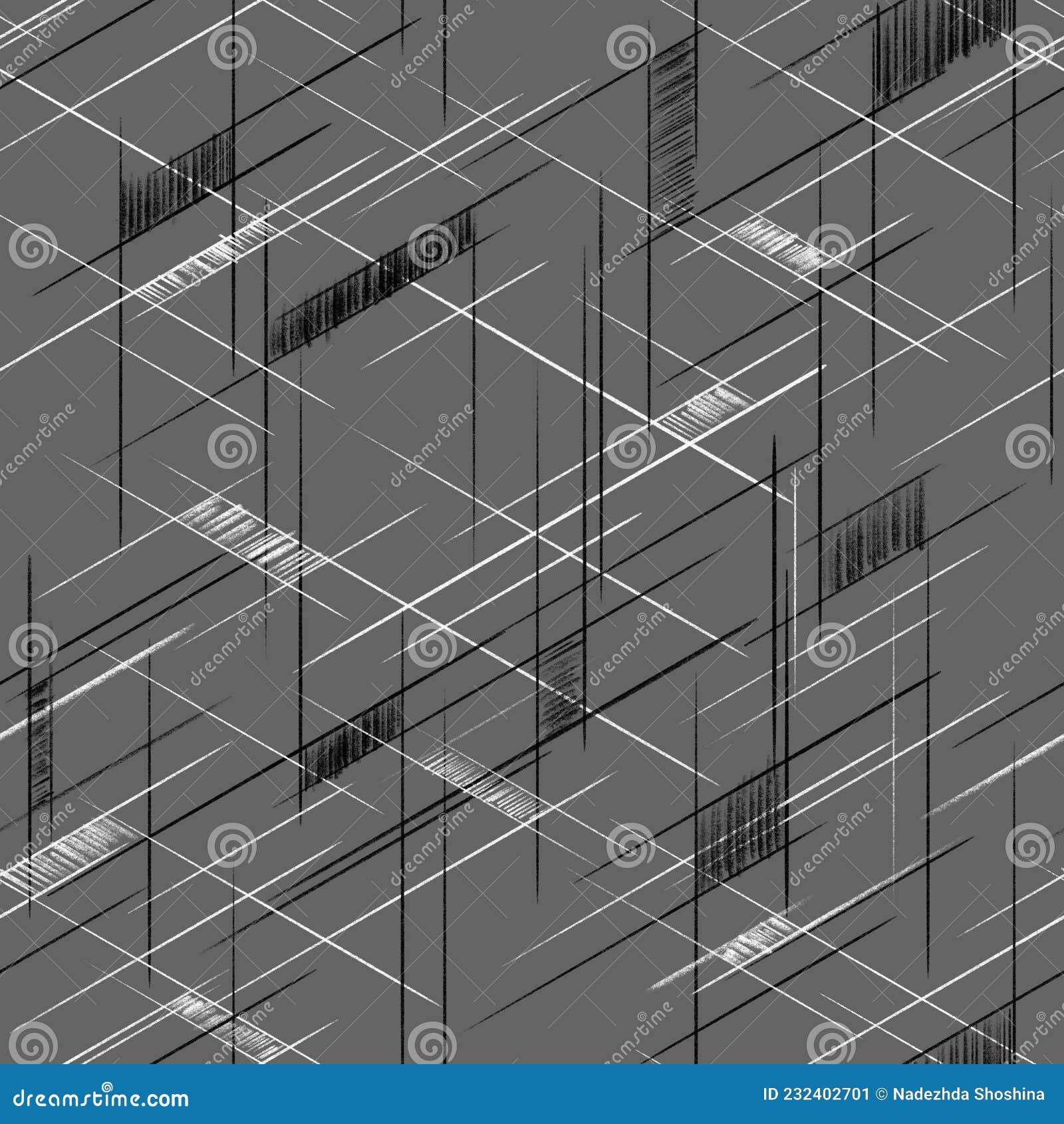 Abstract Seamless Pattern with Isometric Geometric Structure. Stock ...