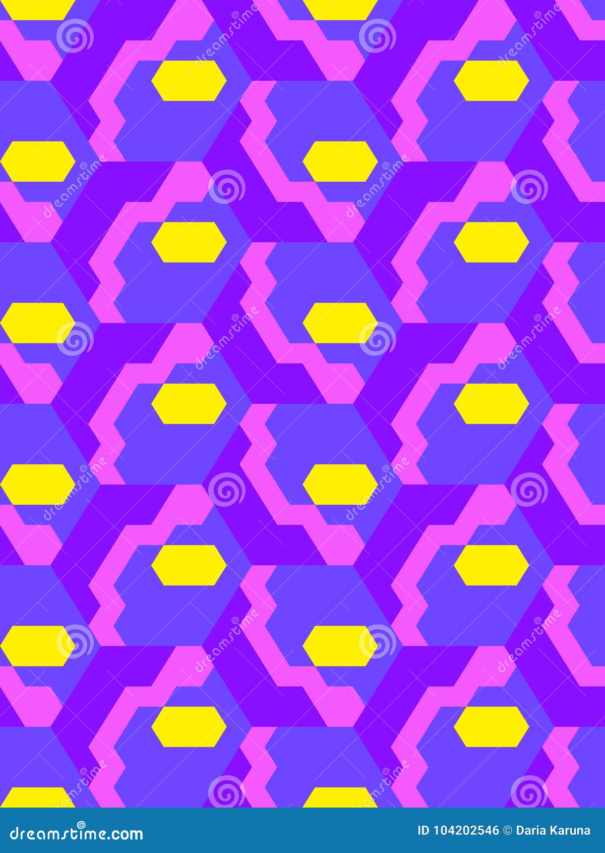 Abstract Seamless Pattern in Isometric Style. Mosaic of Geometric ...