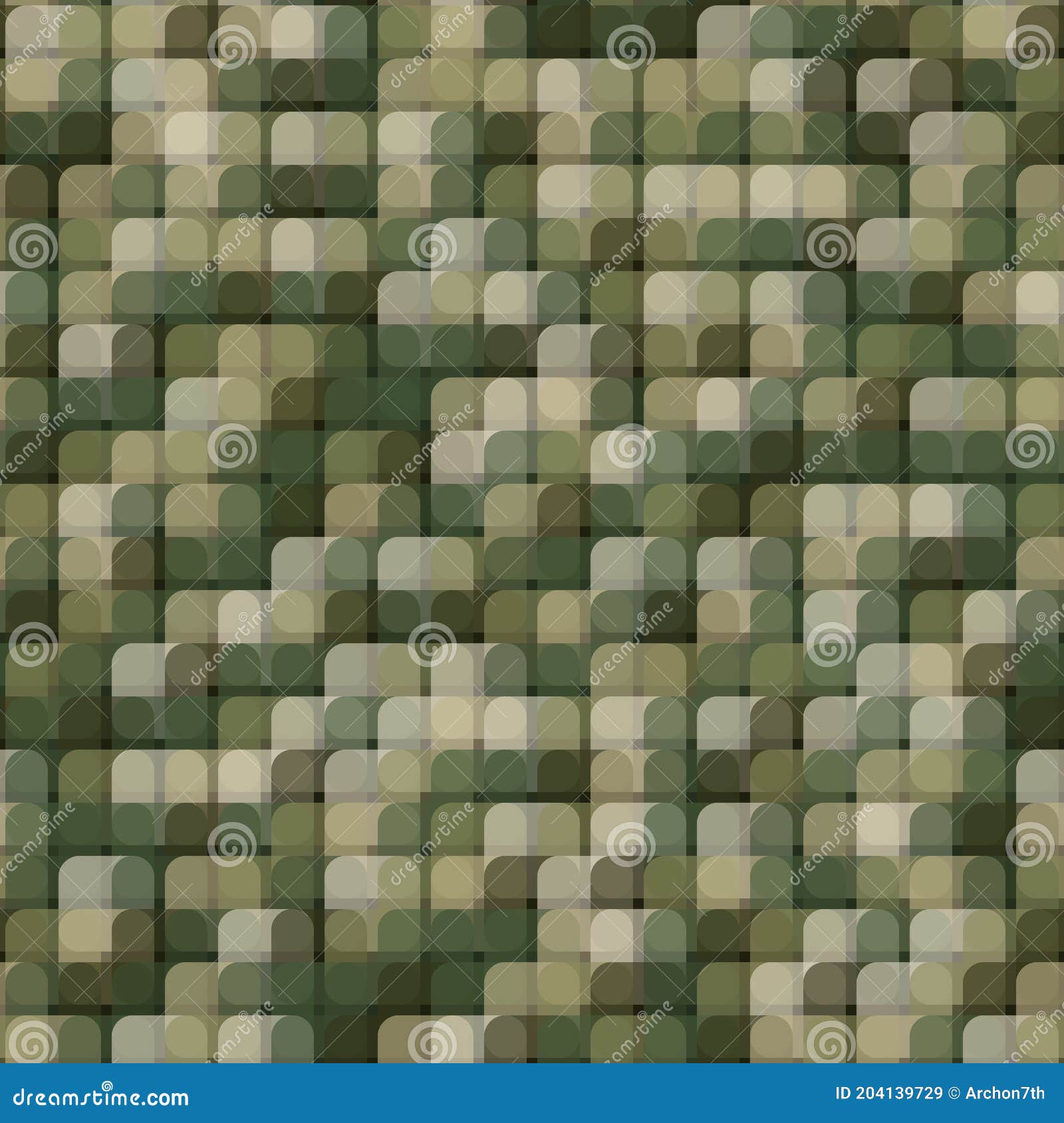 Abstract Seamless Pattern with Khaki Colored Chaotic Overlap Circle ...