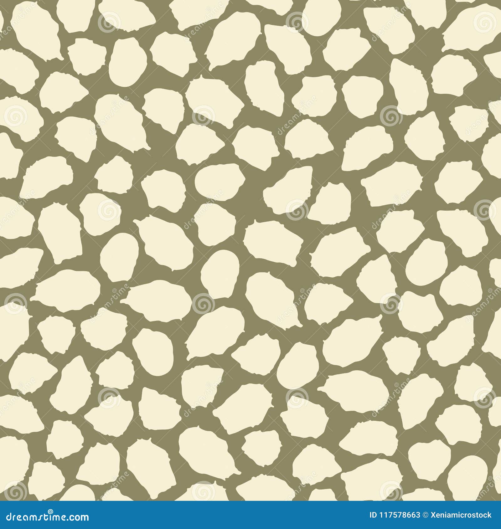 Abstract Seamless Pattern of Leopard Spots. Ink and Brush. Hand Drawn ...