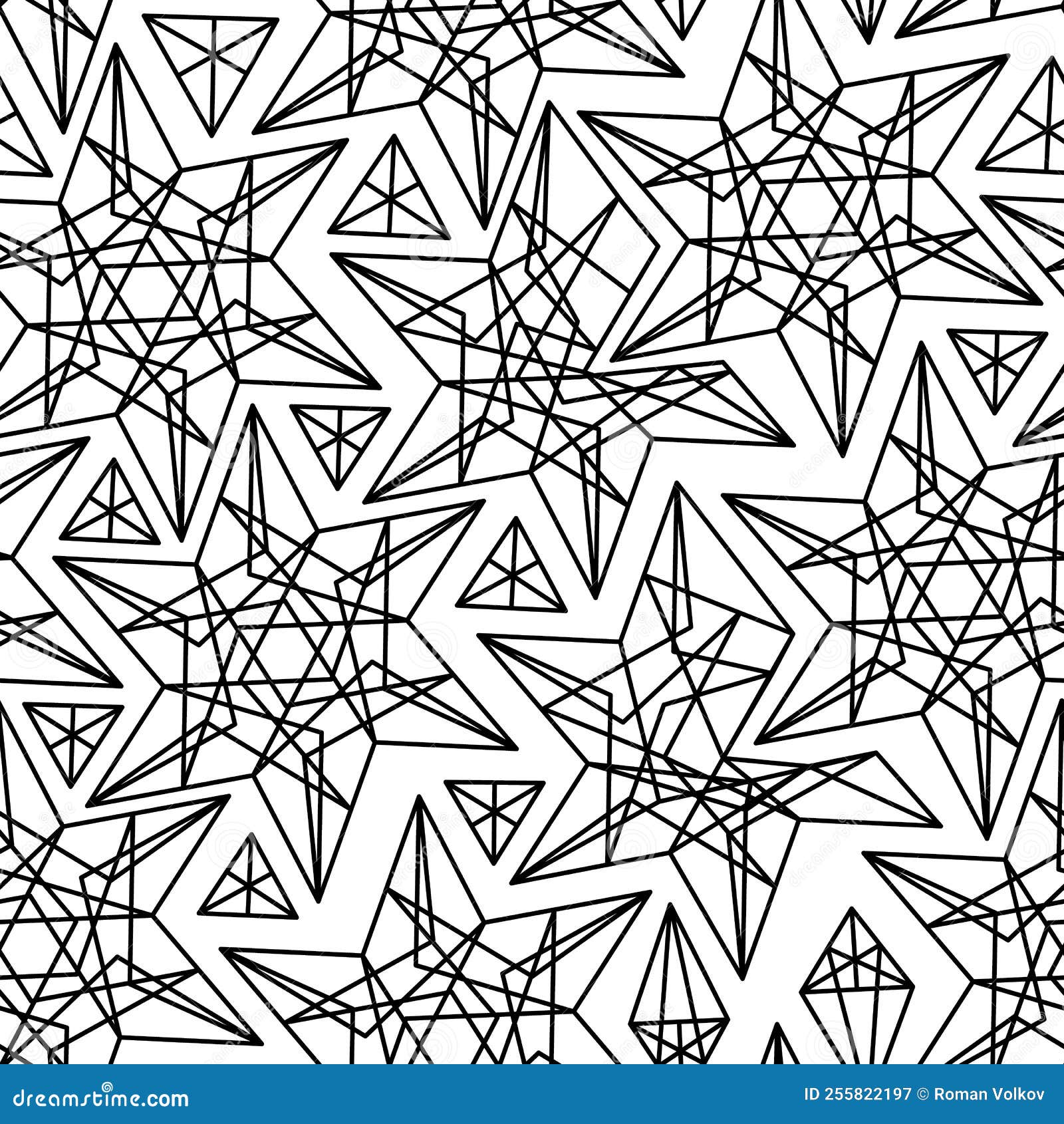 Linear Stars Vector Seamless Pattern Stock Vector - Illustration of ...