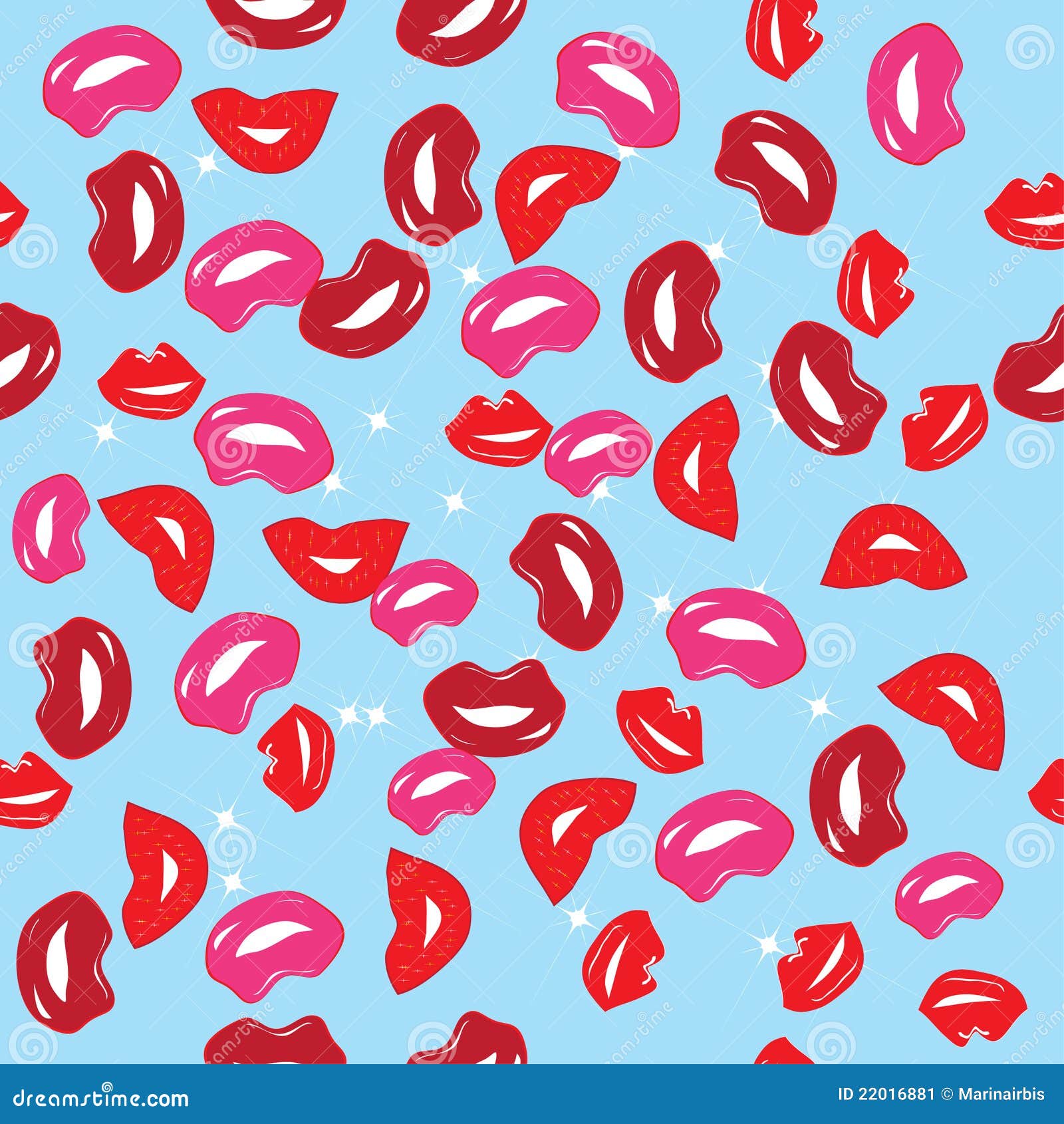 Abstract Seamless Pattern with Lips Stock Vector - Illustration of ...