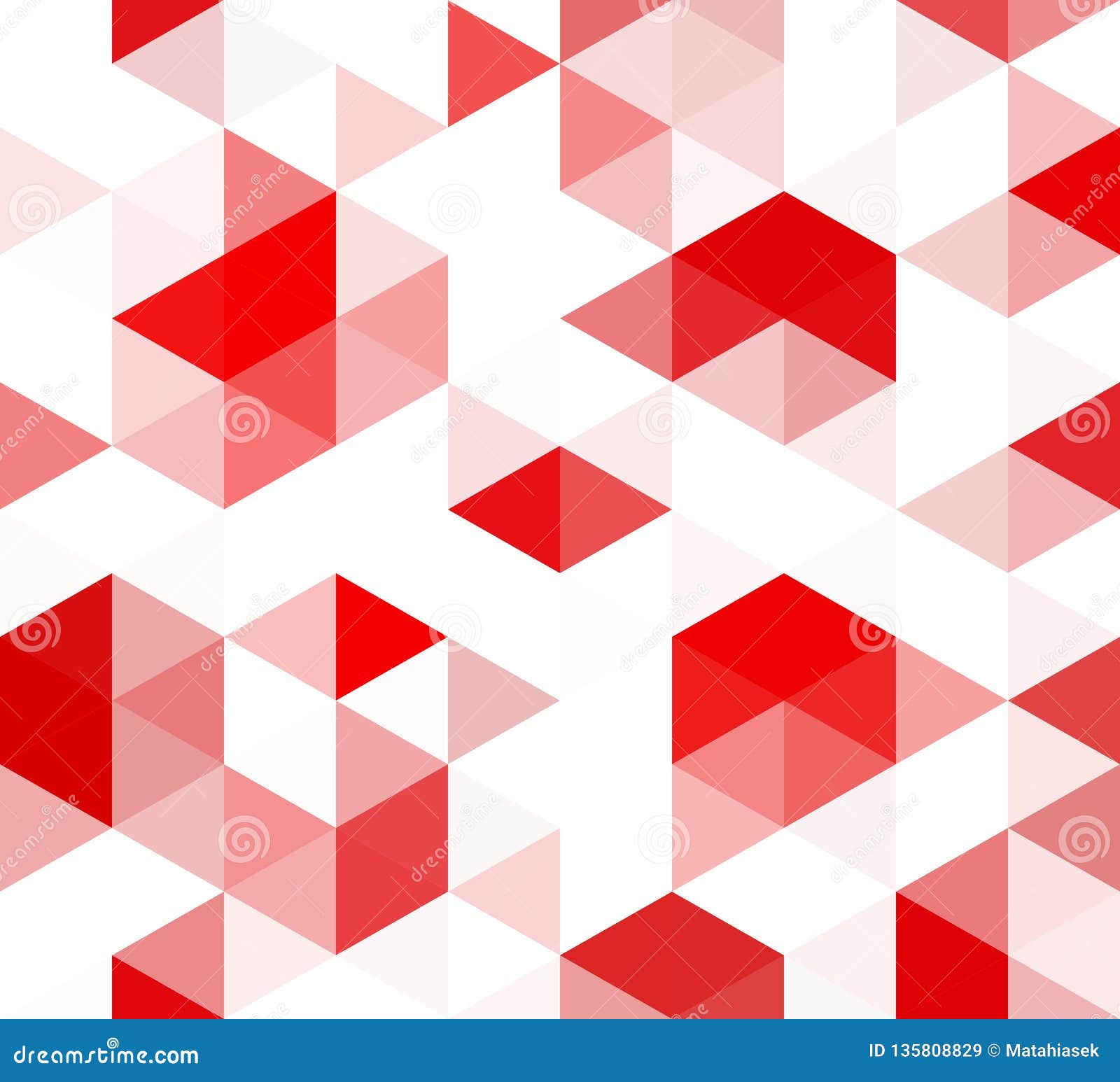 Abstract Seamless Pattern Made of Red Colored Triangles. Modern Tiling ...