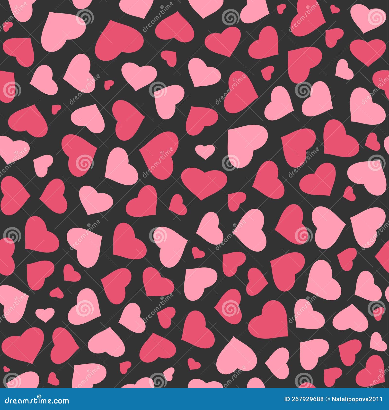 Abstract Seamless Pattern of Magenta Hearts Stock Vector - Illustration ...