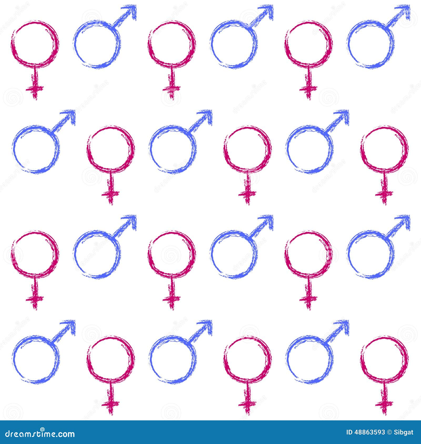 Abstract Seamless Pattern. Male and Female Symbols Stock Vector ...