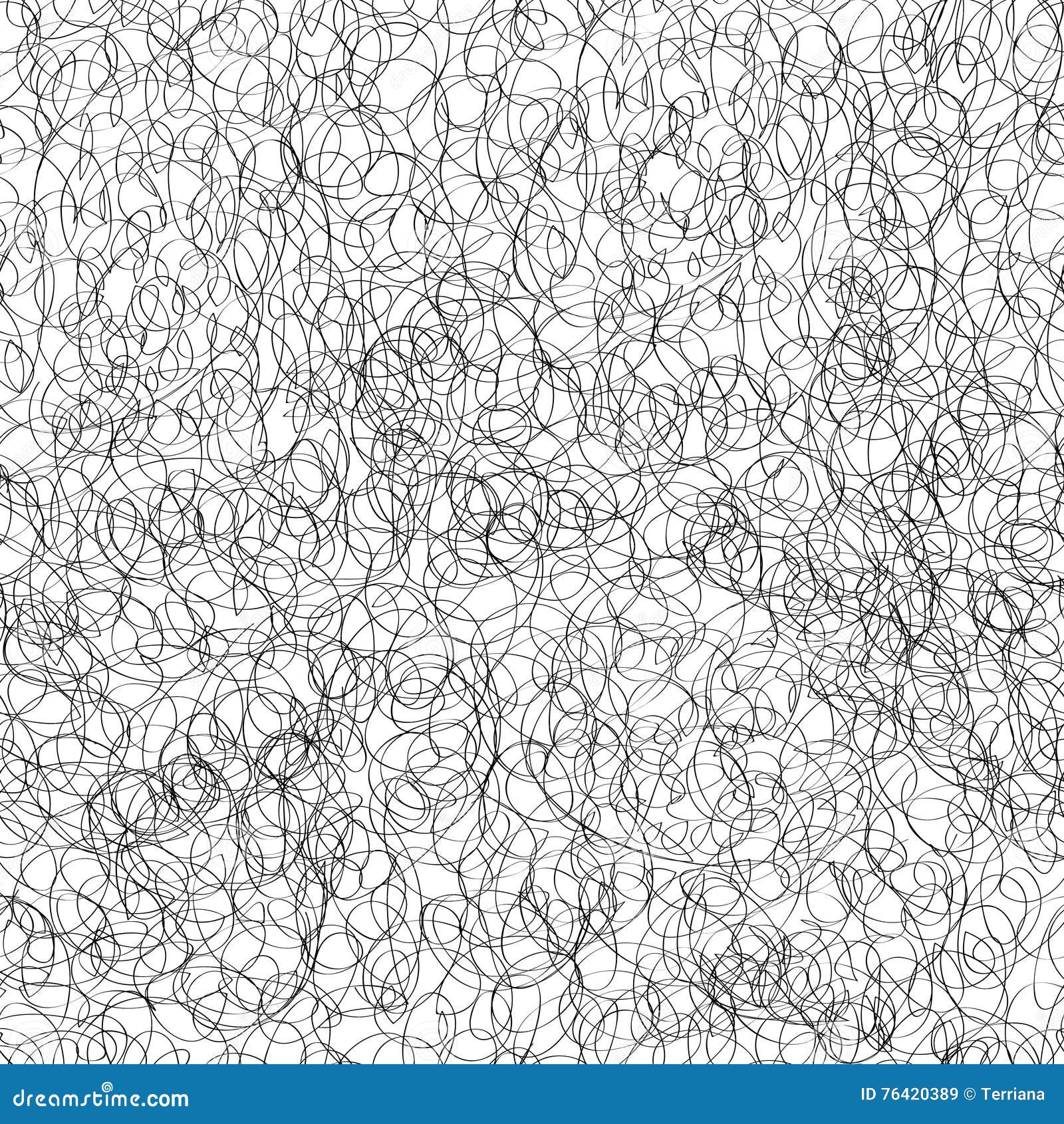 Abstract Seamless Pattern with Messy Doodle. Monochrome Tiled ...