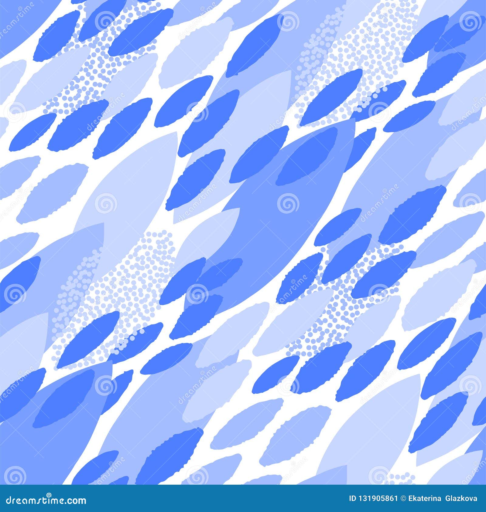 Abstract Seamless Pattern of Minimalistic Leaves and Dots Stock Vector ...