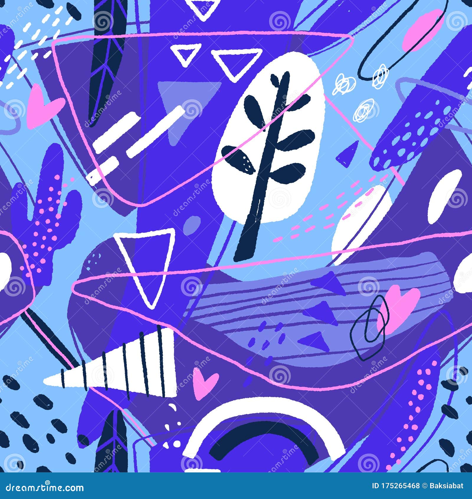 Abstract Seamless Pattern. Modern Background with Abstract Figures ...