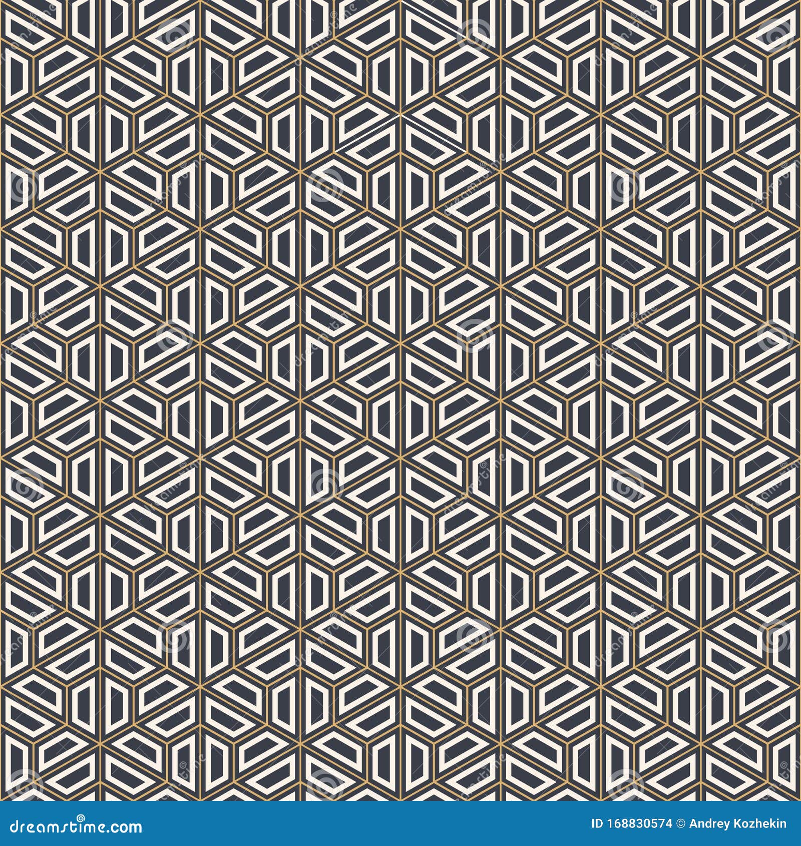 Abstract Seamless Pattern. Geometric Tiles with Triple Weaving Elements ...