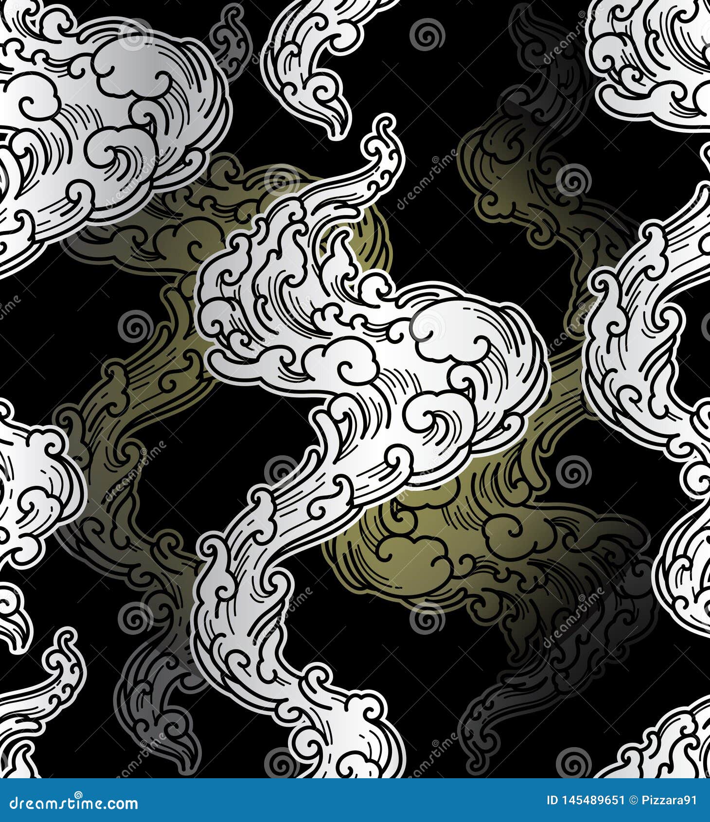 Abstract Seamless Pattern Oriental Line Stock Vector - Illustration of ...