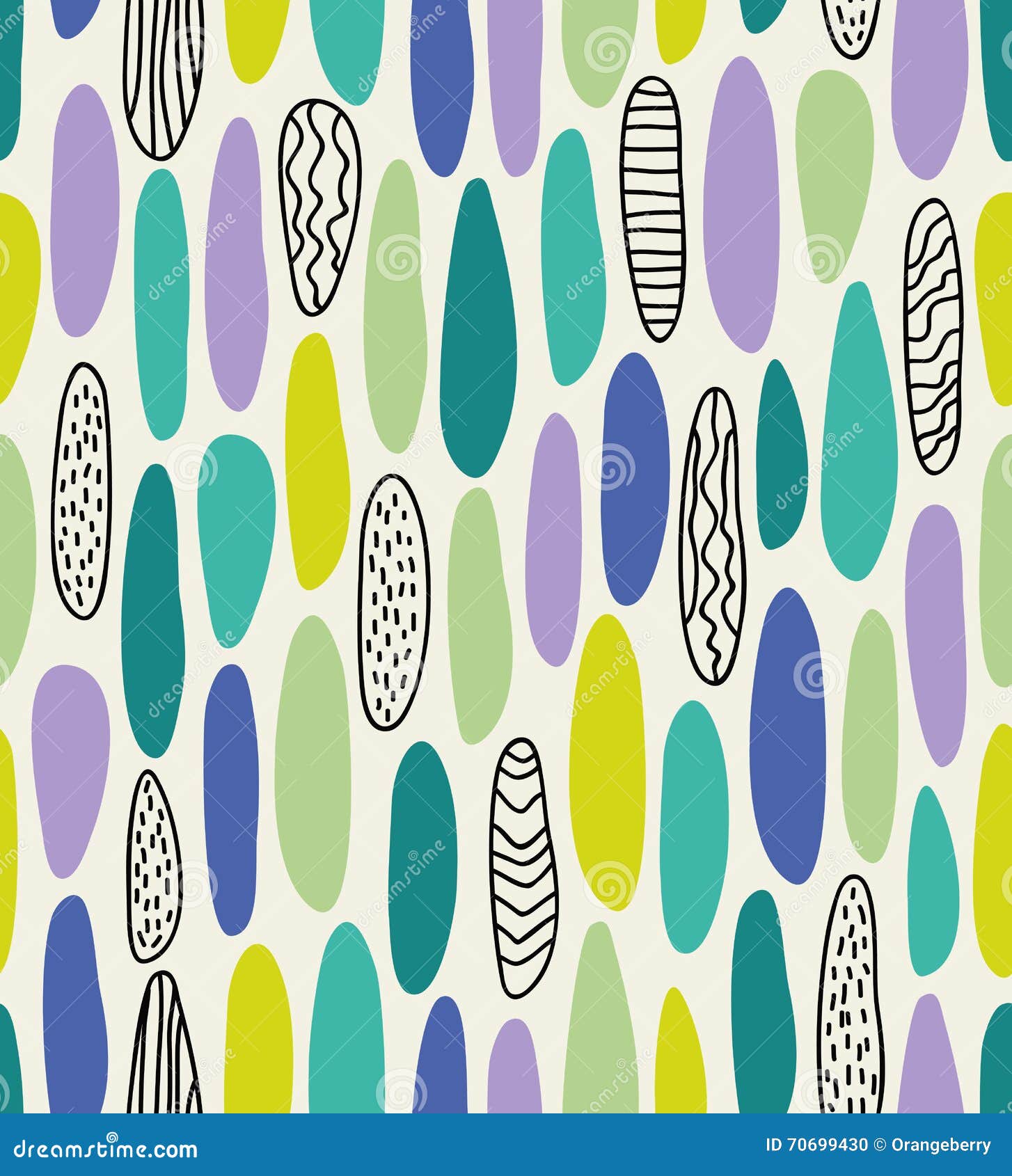 Abstract Seamless Pattern with Oval Elements Stock Vector ...