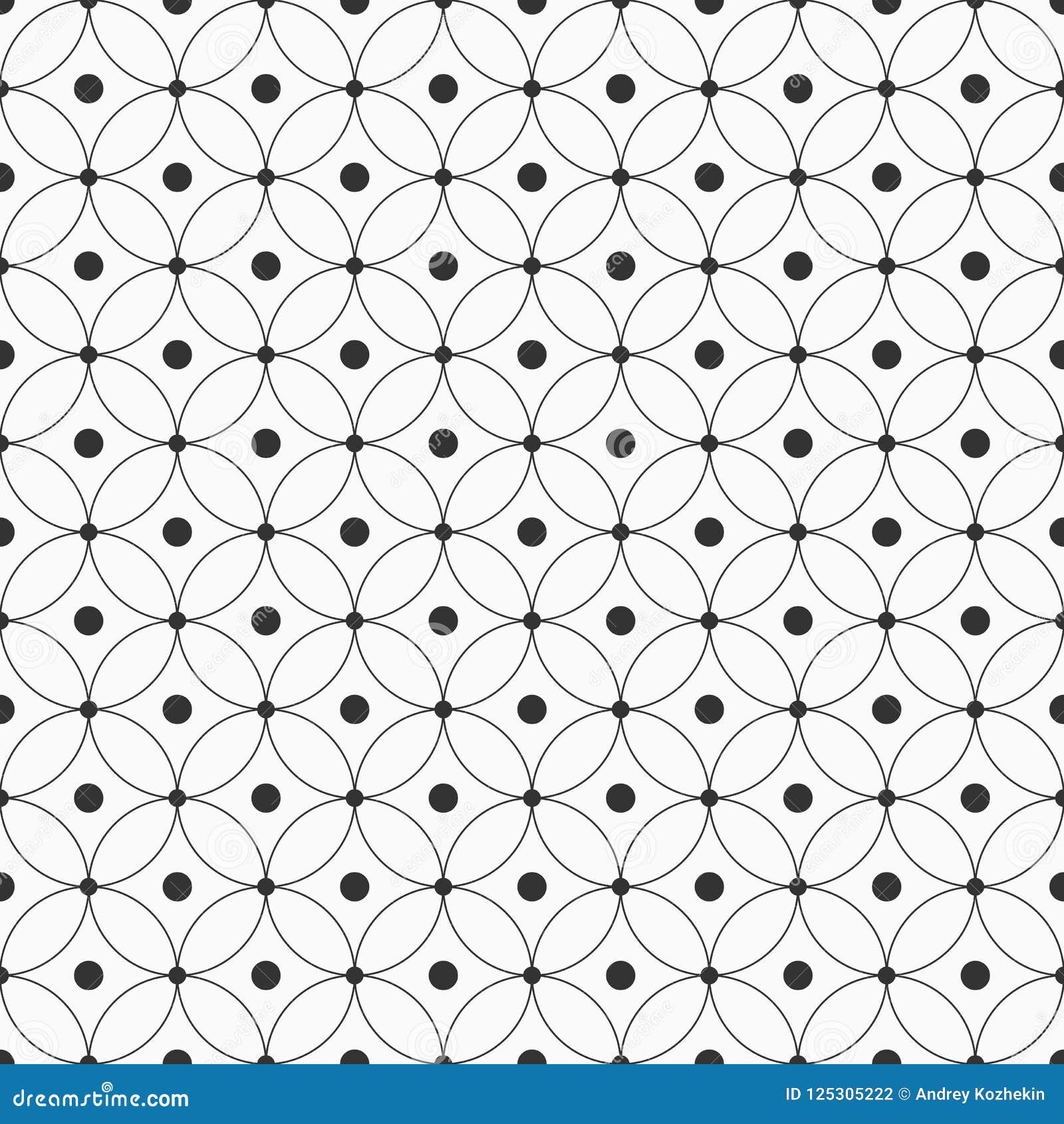 Abstract Seamless Pattern Of Overlapping Circles Stock Vector