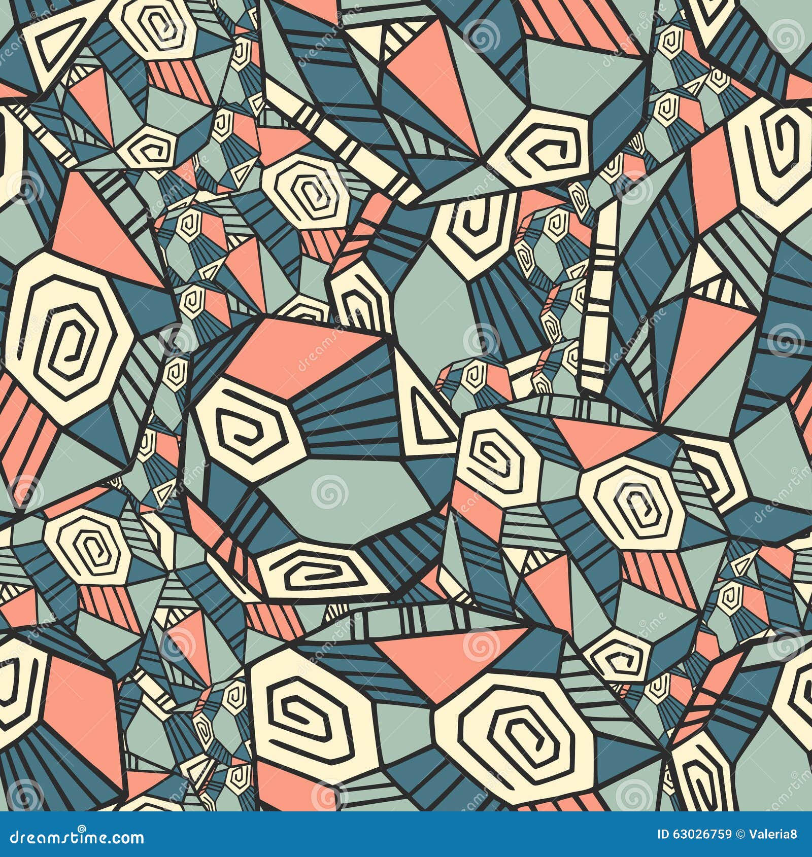 Abstract Seamless Pattern with Polygons Stock Vector - Illustration of ...