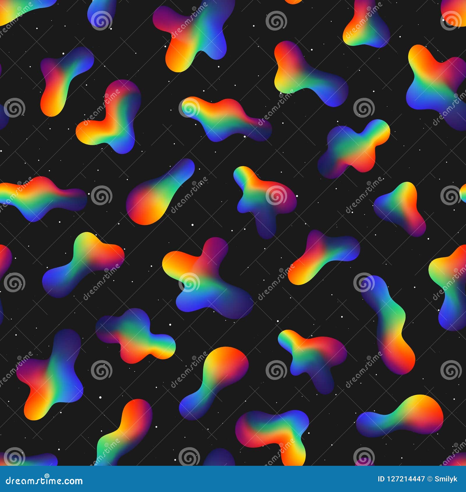 Abstract Seamless Pattern of Rainbow Gradient Formless Shapes on Stock ...