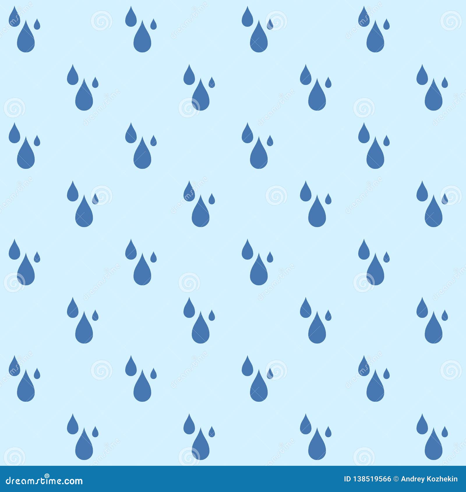 Abstract Seamless Pattern of Raindrops in Blue Tones. Modern Stylish ...