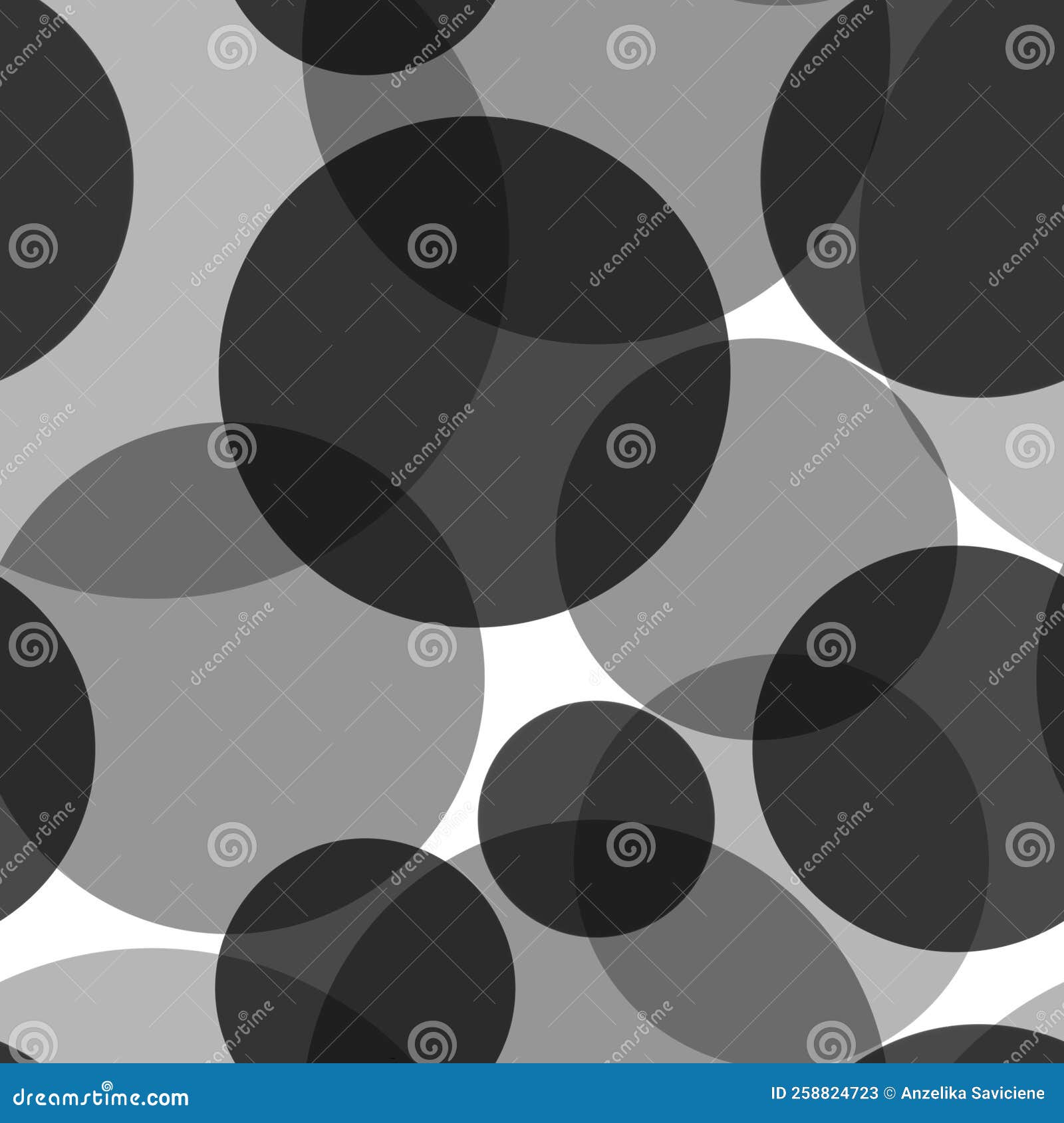 Seamless Pattern of Randomly Arranged Circles Black on White Stock ...