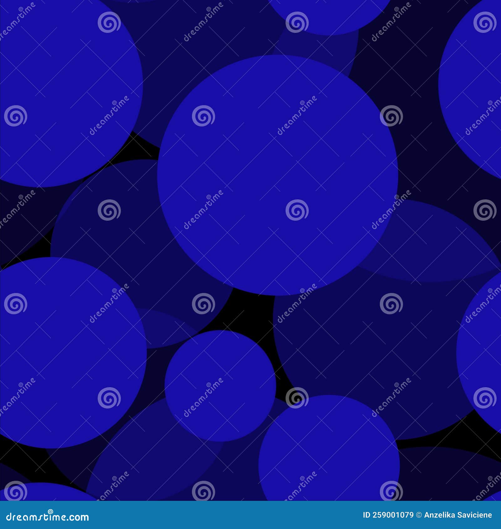Seamless Pattern of Randomly Arranged Circles Blue Shades Stock ...