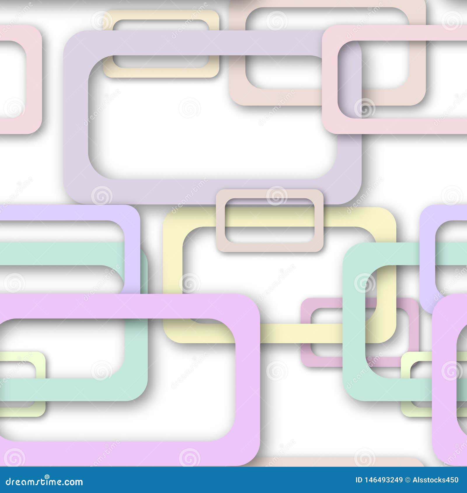 Abstract Seamless Pattern of Rectangle Frames with Shadows Stock Vector ...