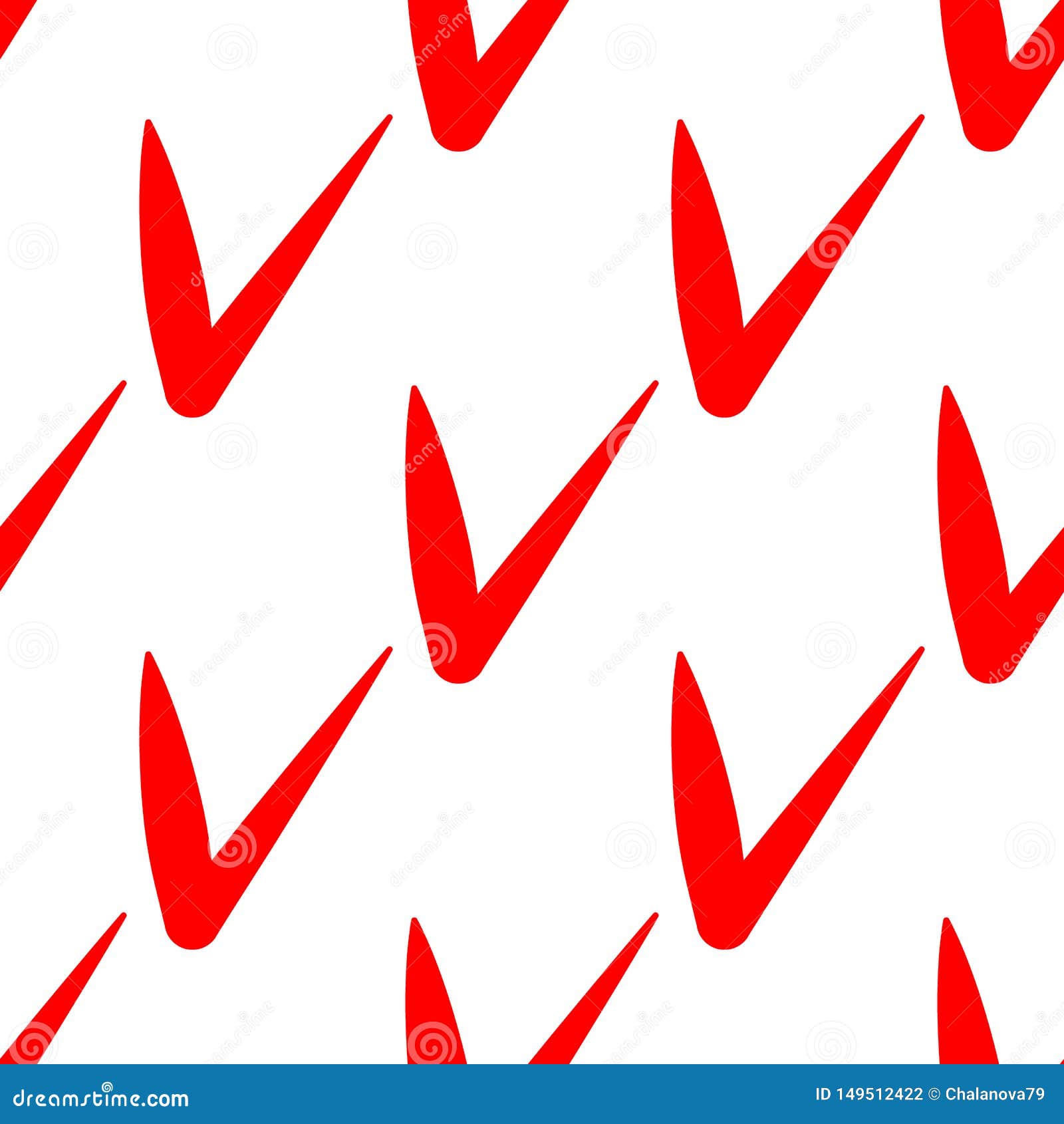 Abstract Seamless Pattern. Red Check Mark Icon Stock Illustration ...