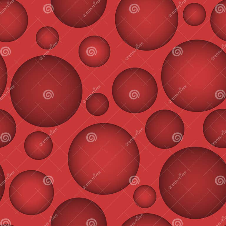 Abstract Seamless Pattern with Red Voluminous Different Balls on Jasper ...
