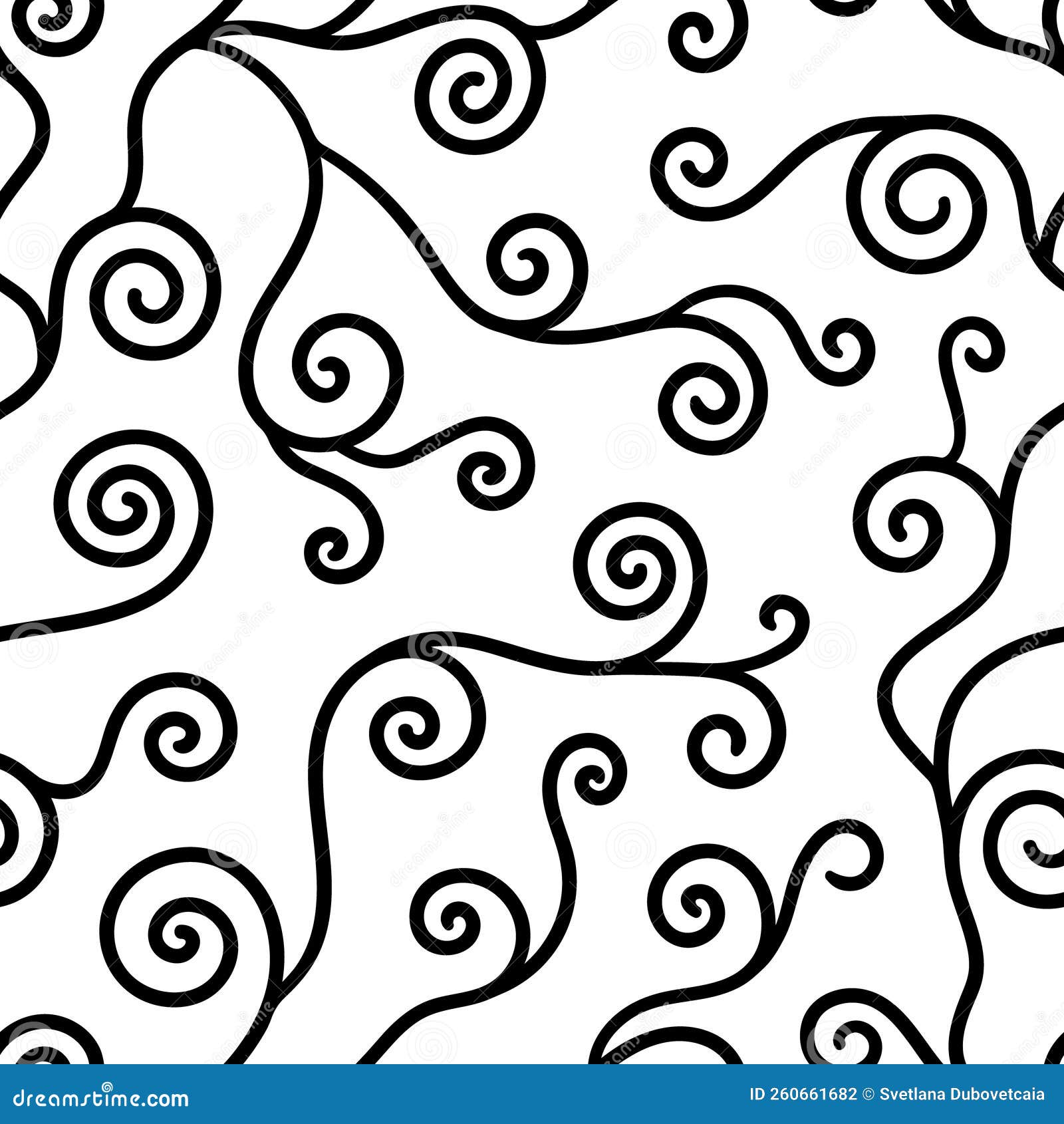 Abstract Seamless Pattern. Repeated Black Twist on White Background ...