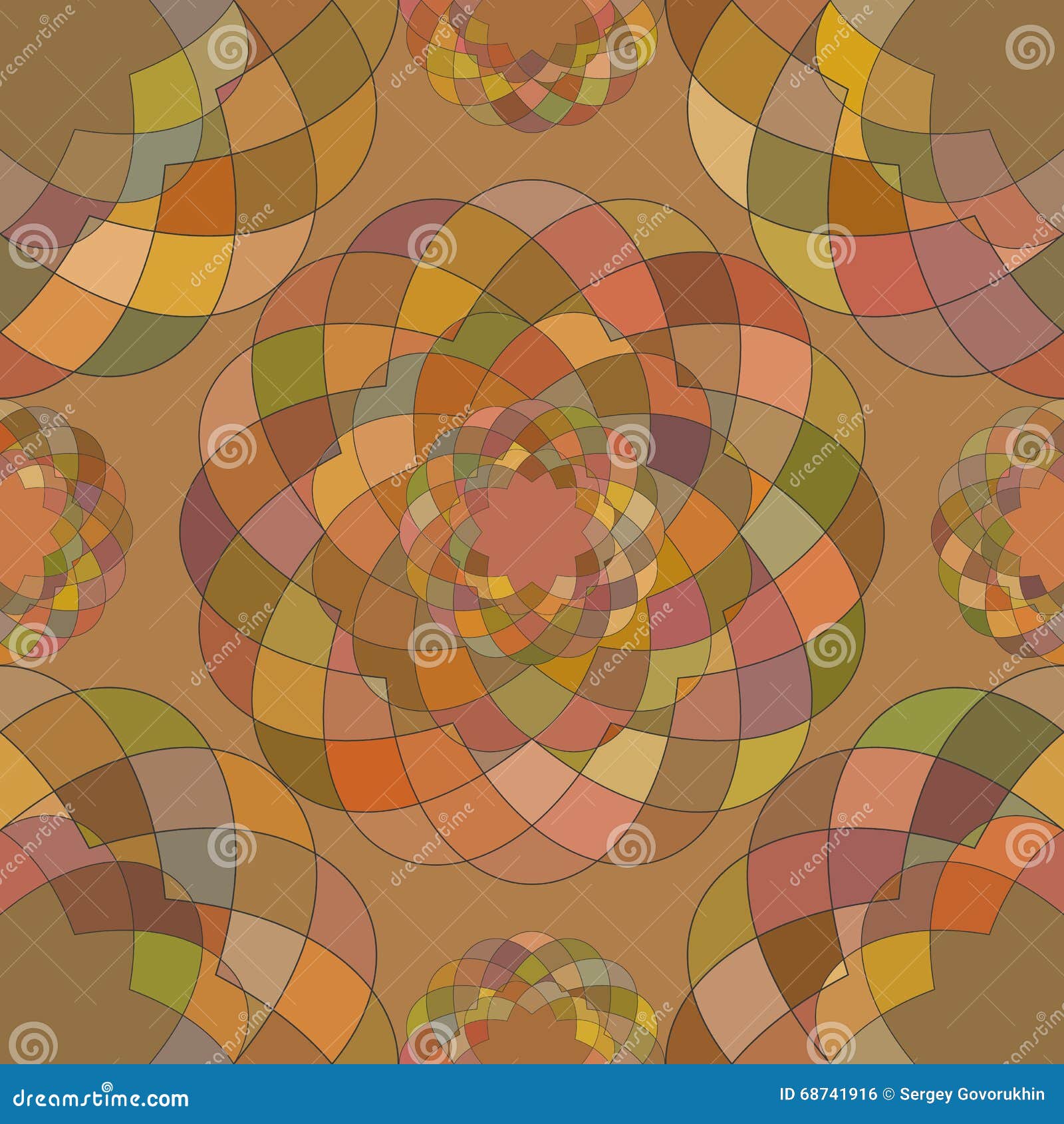 Abstract Seamless Pattern of the Repeating Mosaic Elements. Stock ...