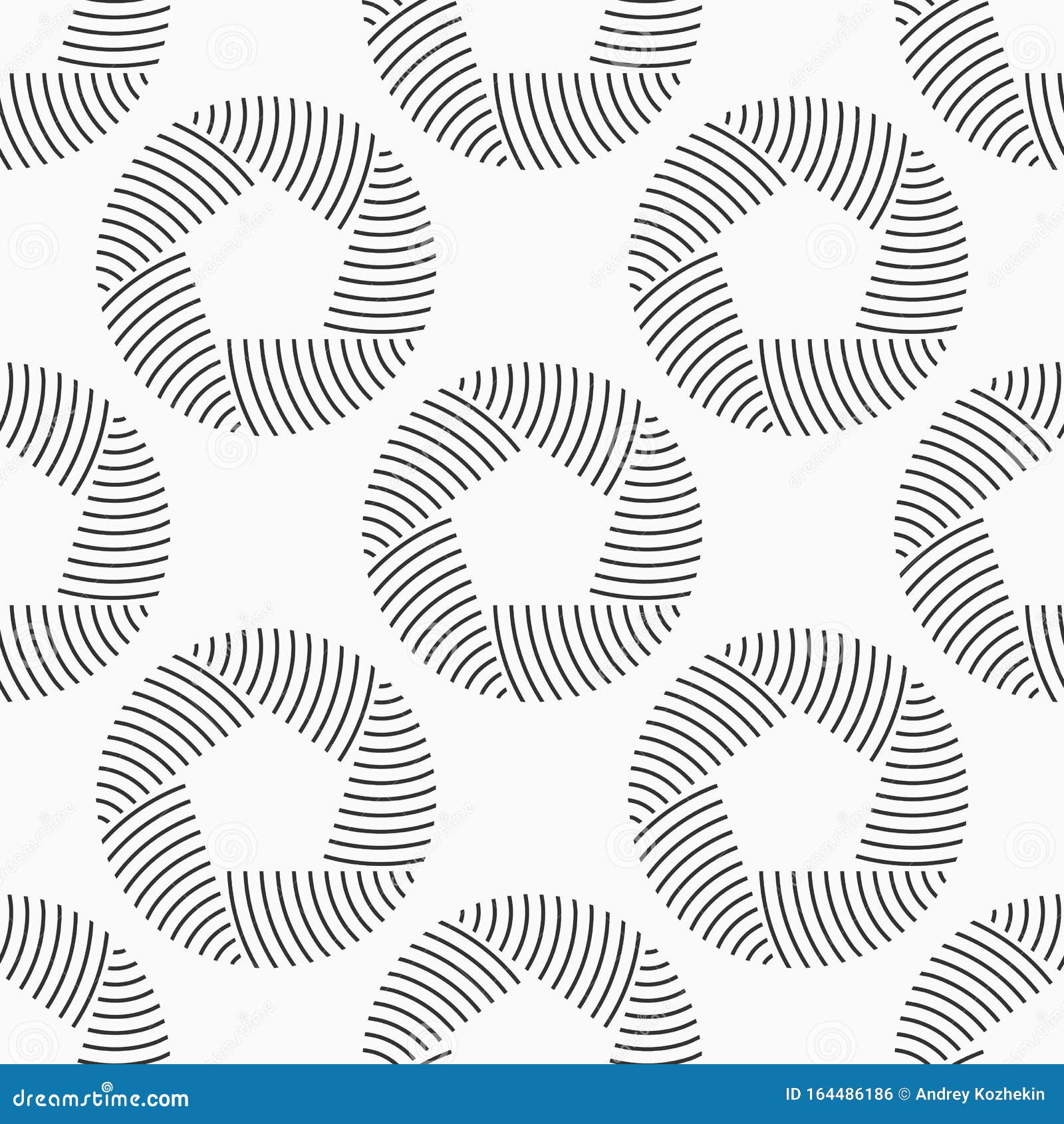 Abstract Seamless Pattern of Repeating Round Striped Circular Ornaments ...
