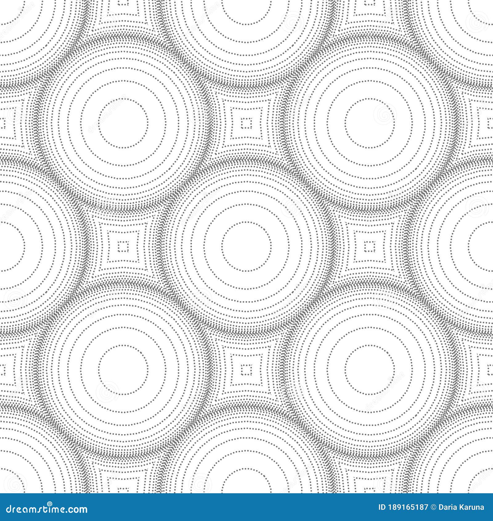 Abstract Seamless Pattern of Rings and Dots. Optical Illusion of Image ...