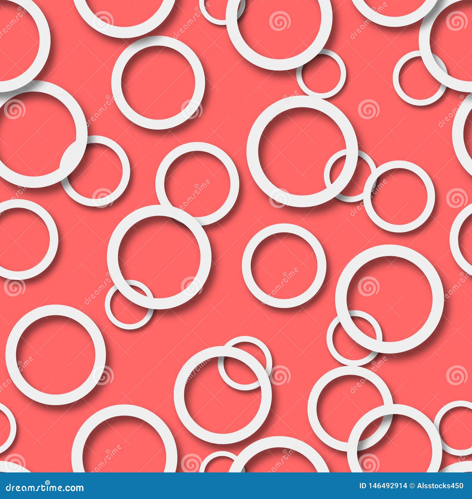 Abstract Seamless Pattern of Rings with Shadows Stock Vector ...