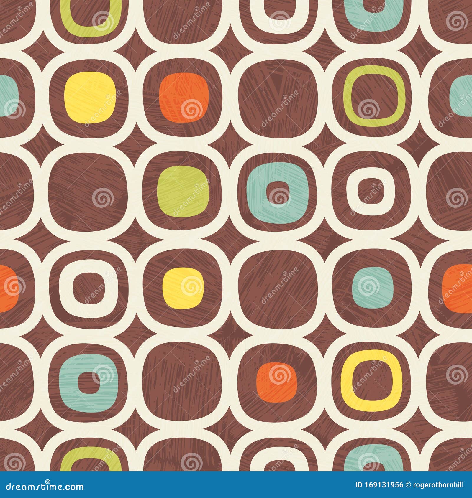 Abstract Seamless Pattern of Rounded Squares with Random Details. Mid ...