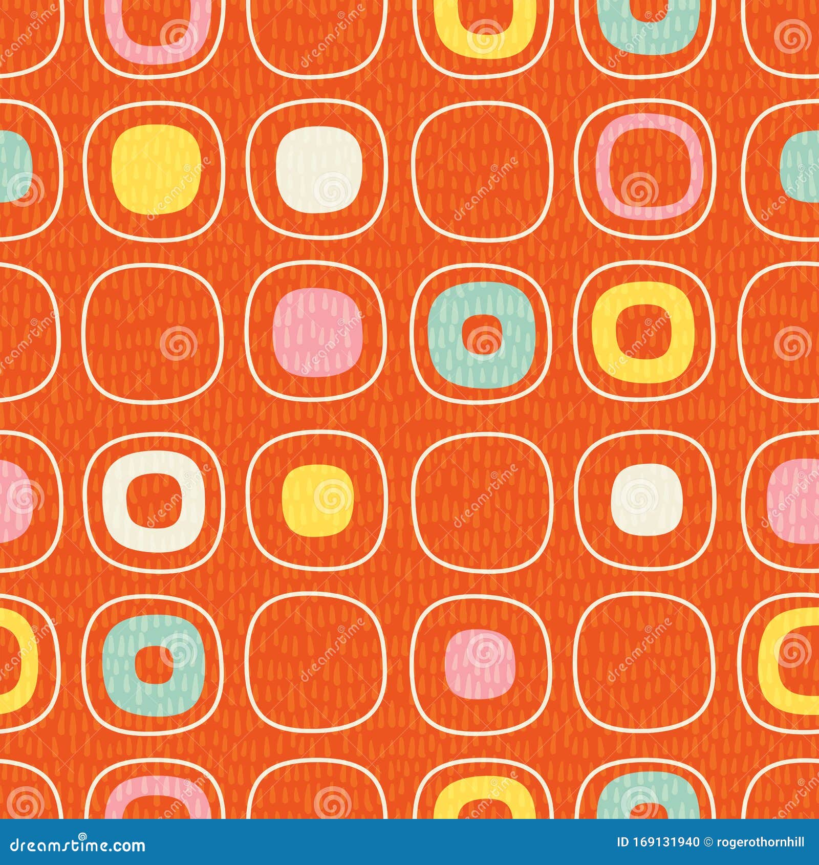 Abstract Seamless Pattern of Rounded Squares with Random Details. Mid ...
