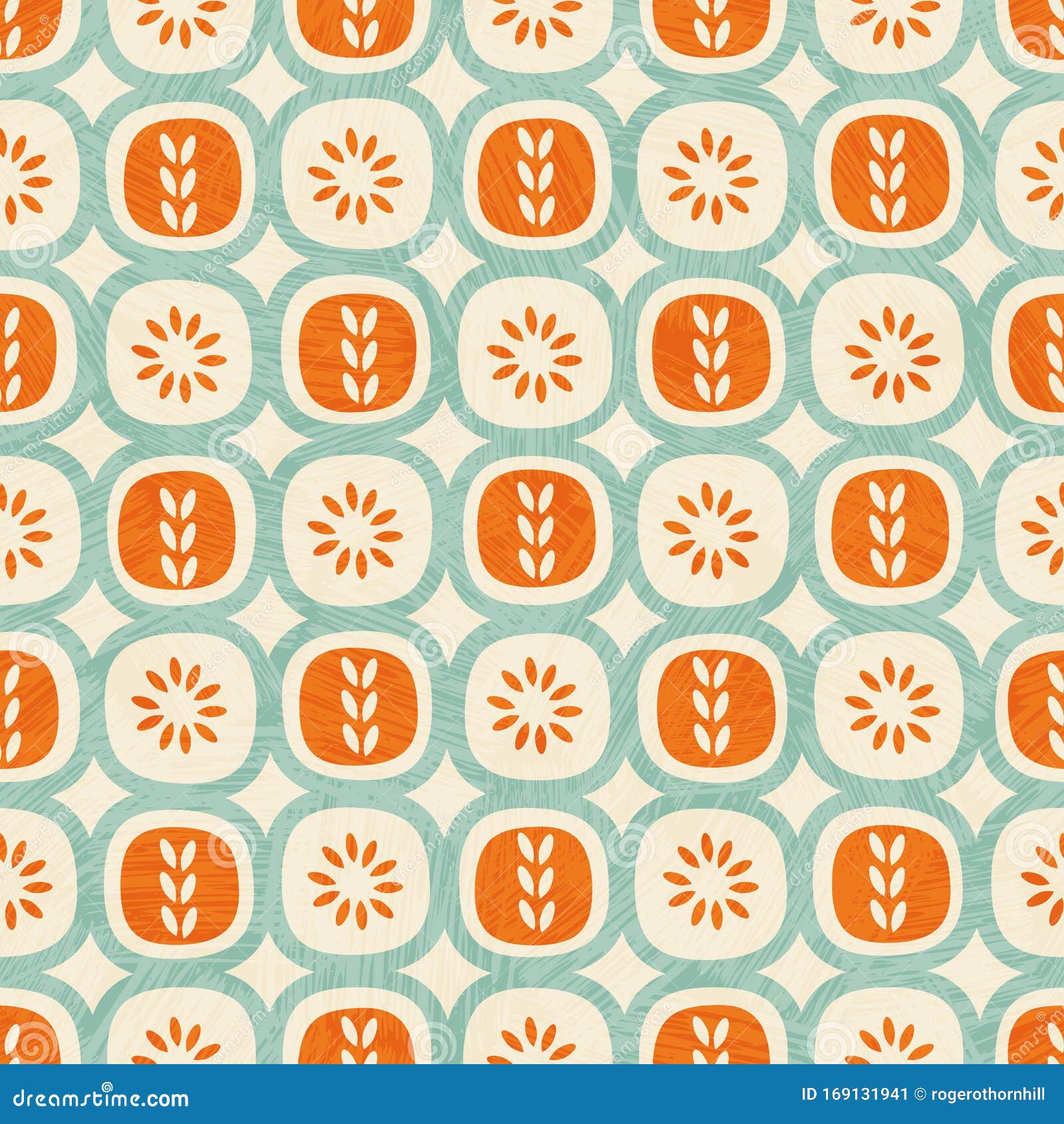 Abstract Seamless Pattern of Rounded Squares with Seed Patterns. Mid ...