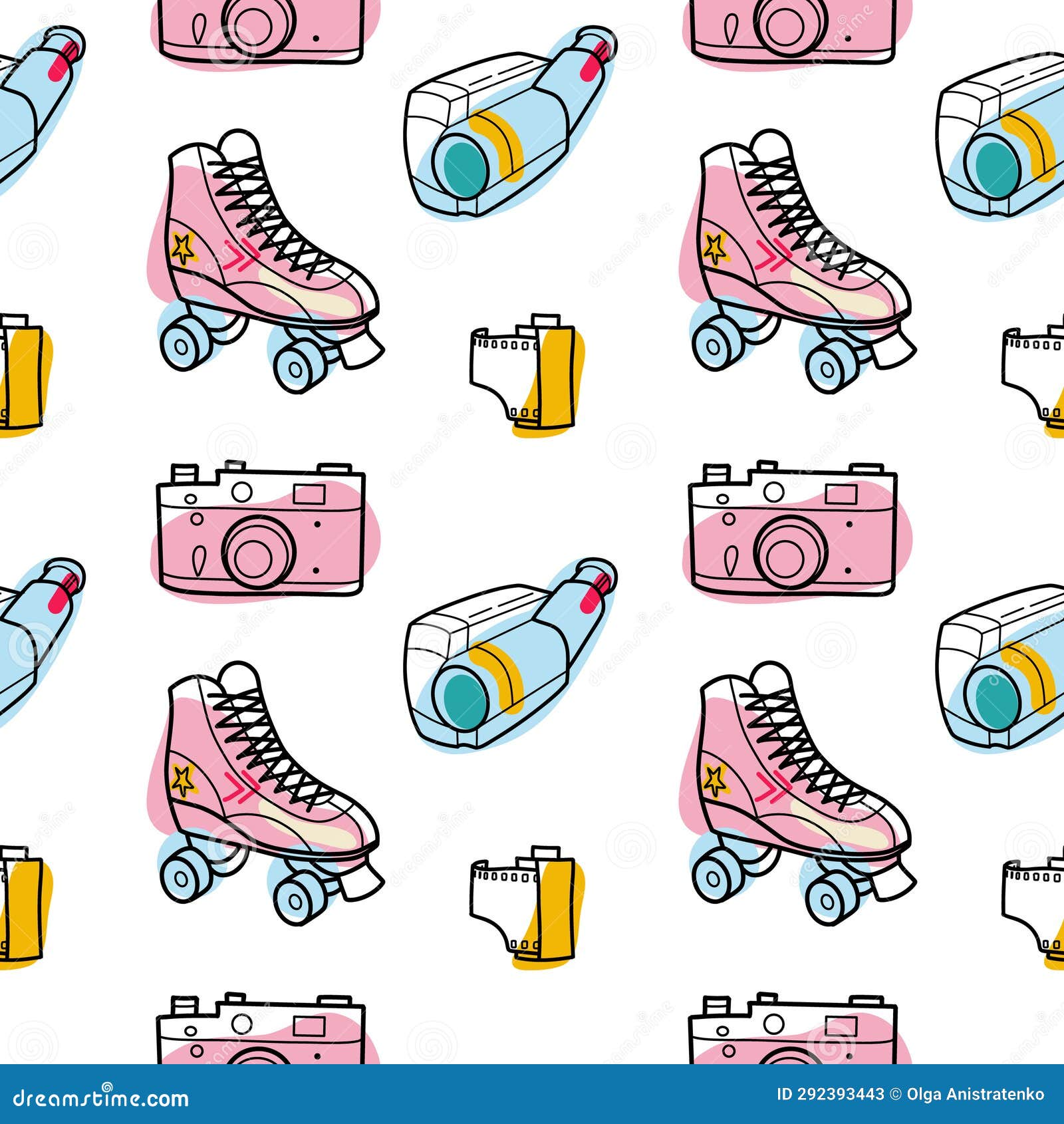 Abstract Seamless Pattern in 90s Style Vector Stock Vector ...