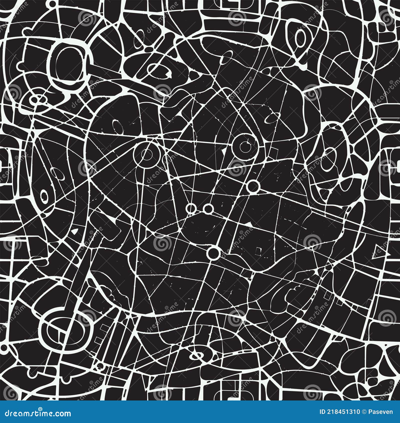 Abstract Seamless Pattern with Schematic Road Map Stock Vector ...