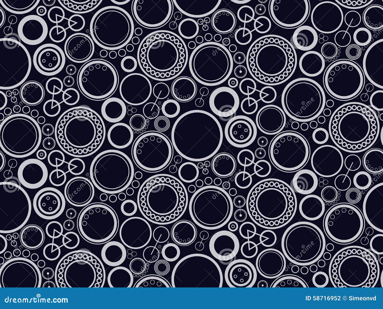 Abstract Seamless Pattern of Set of Rings Stock Vector - Illustration ...