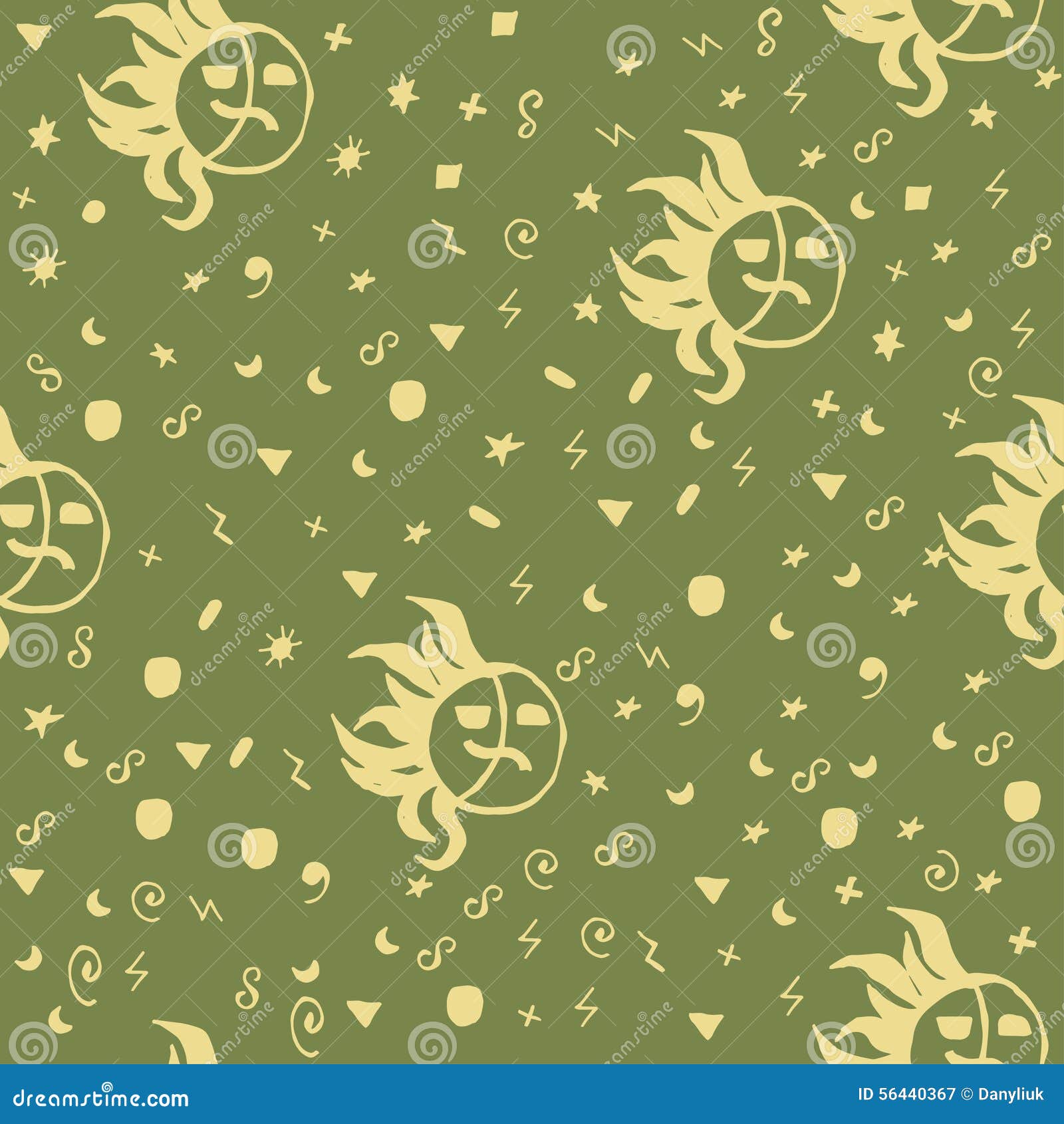 Abstract Seamless Pattern of Signs and Symbols for Your Design Stock ...
